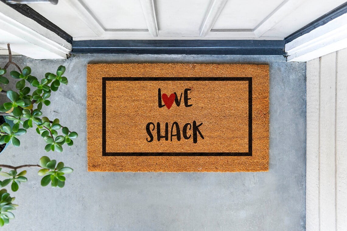 ABOAKRL Love Shack Hear Funny Doormat Home Decor Mats Indoor Doormat ...