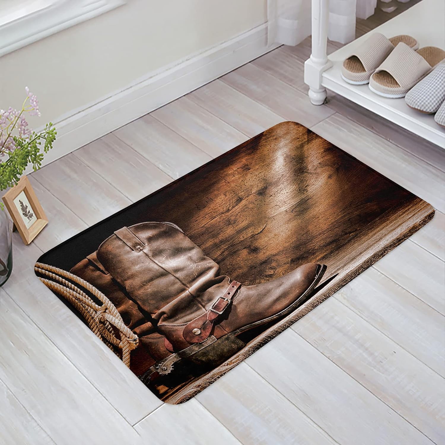 ABOAKRL Old Boots West Cowboy Funny Doormat Home Decor Mats Indoor ...