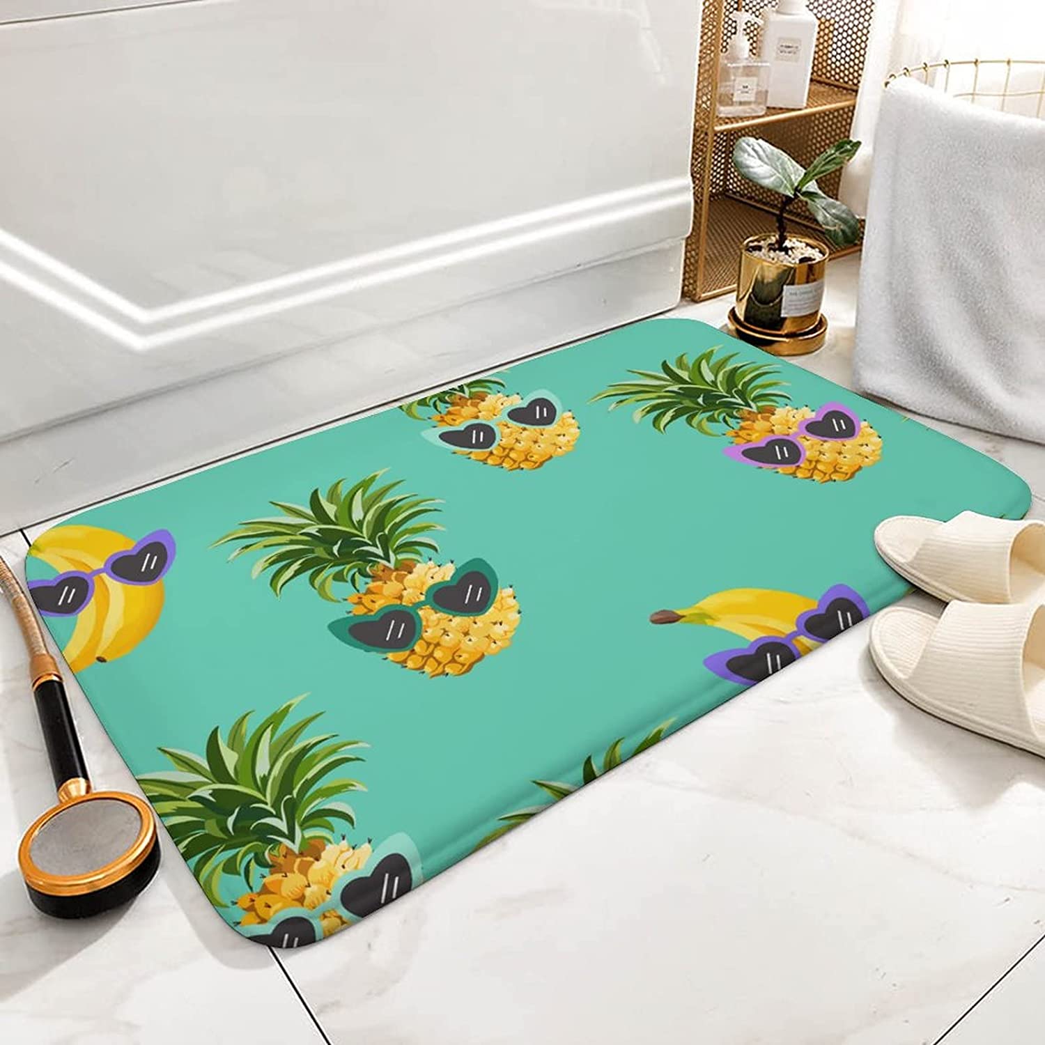ABOAKRL Pineapple Banana Funny Glasses Funny Doormat Home Decor Mats ...