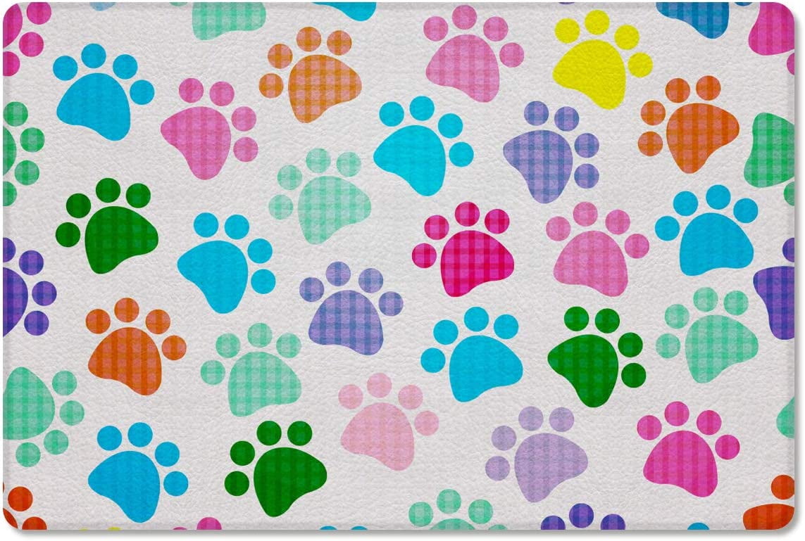 ABOAKRL Practical Doormat for Home Entrance Dog Paw Print Durable Floor ...