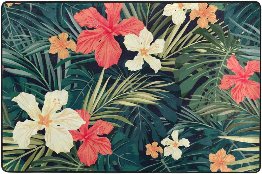 ABOAKRL Practical Doormat for Home Entrance Tropical Palm Tree Leaves ...