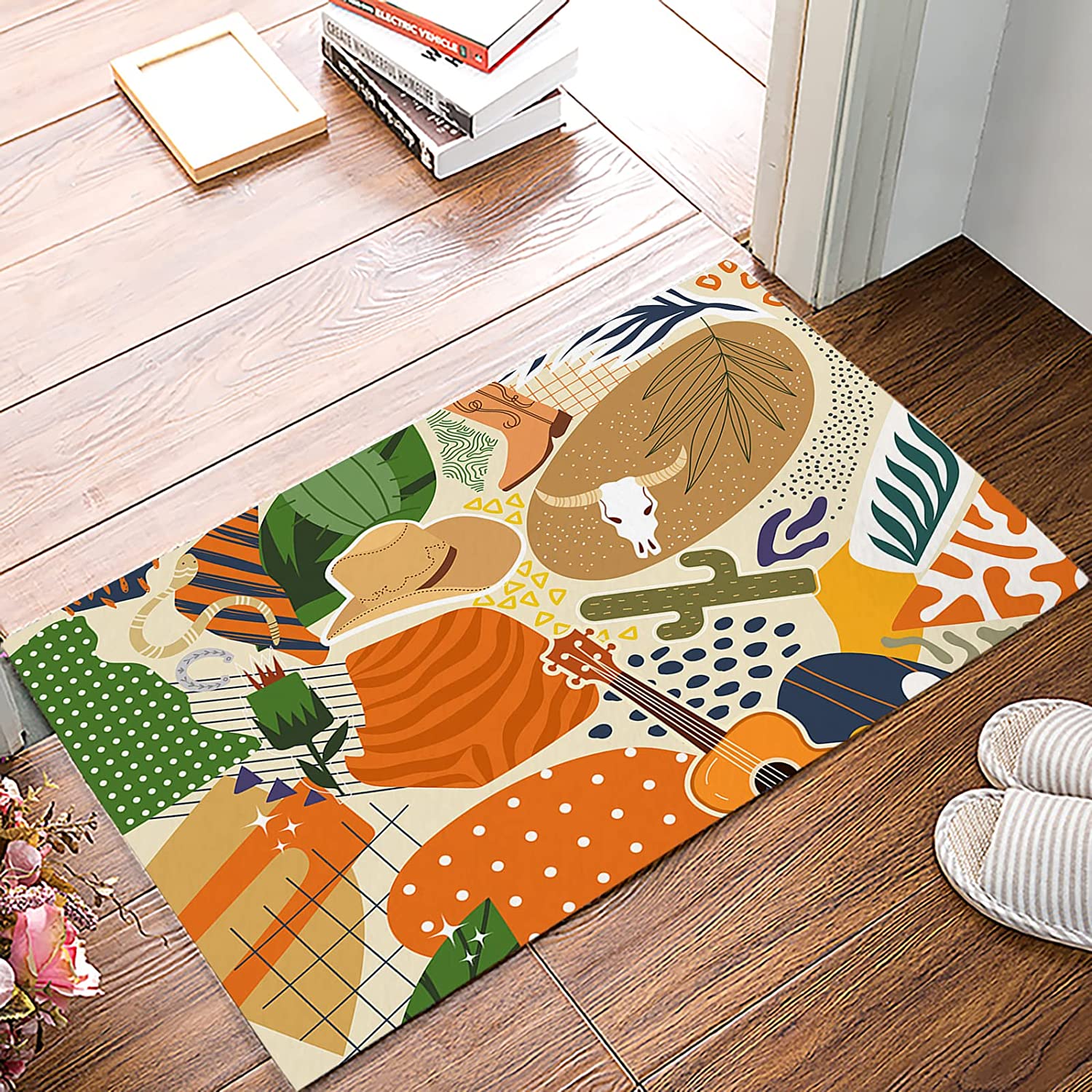 ABOAKRL Retro Bohemian Style Western Cowboy Vintage Desert Cactus Bath ...