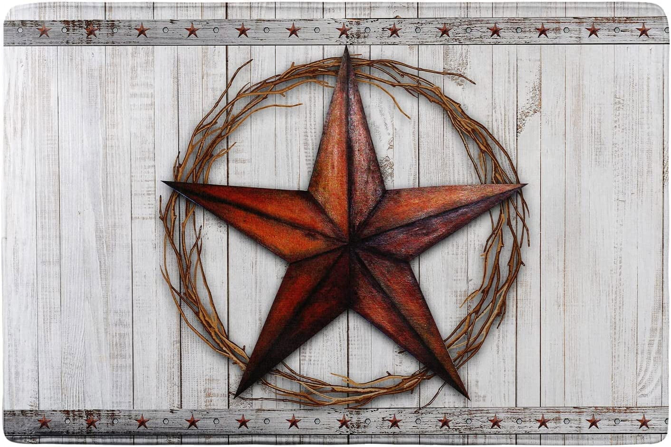 ABOAKRL Rustic Barn Star Retro Western Texas Star On White Doormat ...