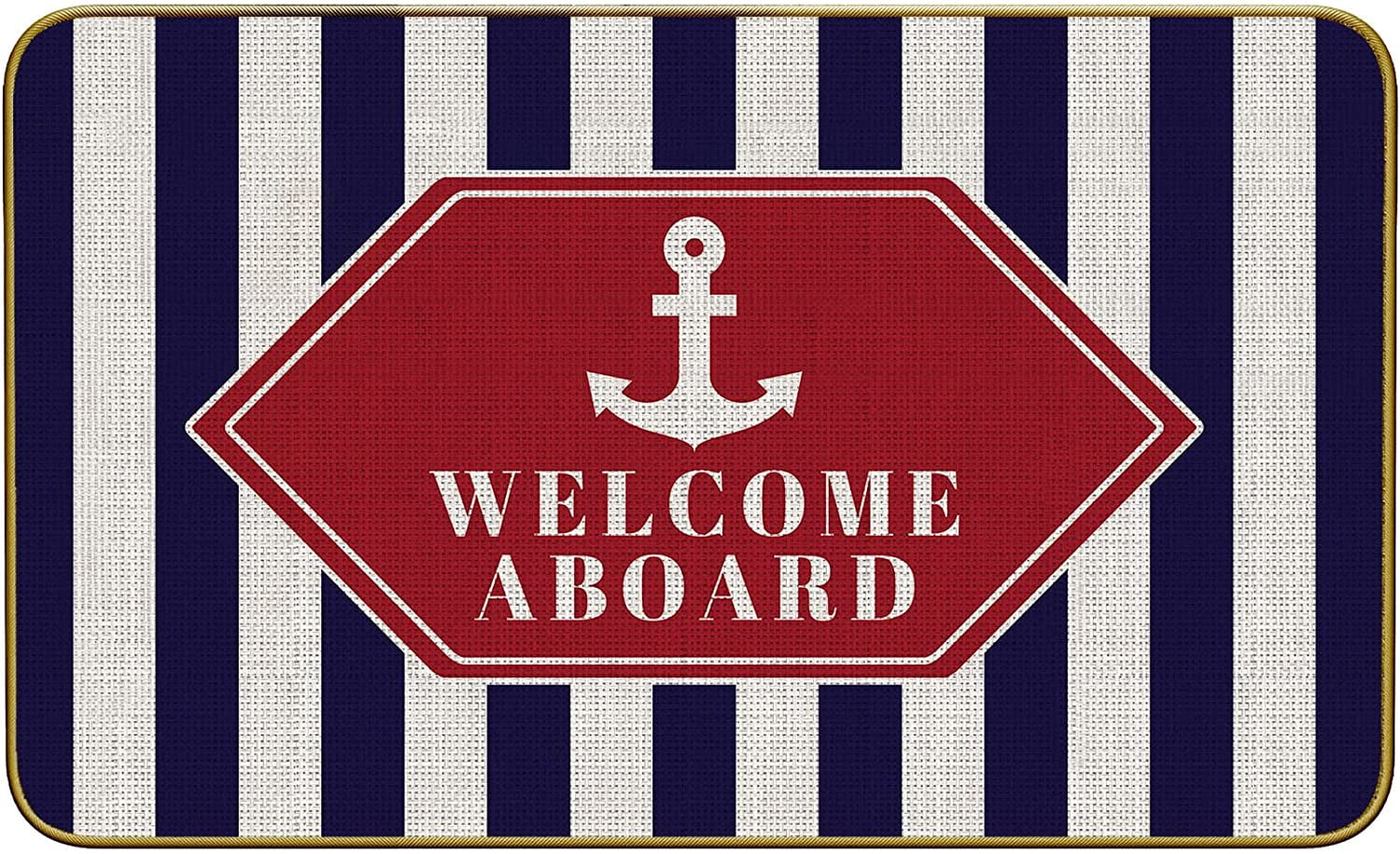 ABOAKRL Welcome Aboard Stripe Doormat Door Mat for Boat Home Entrance ...