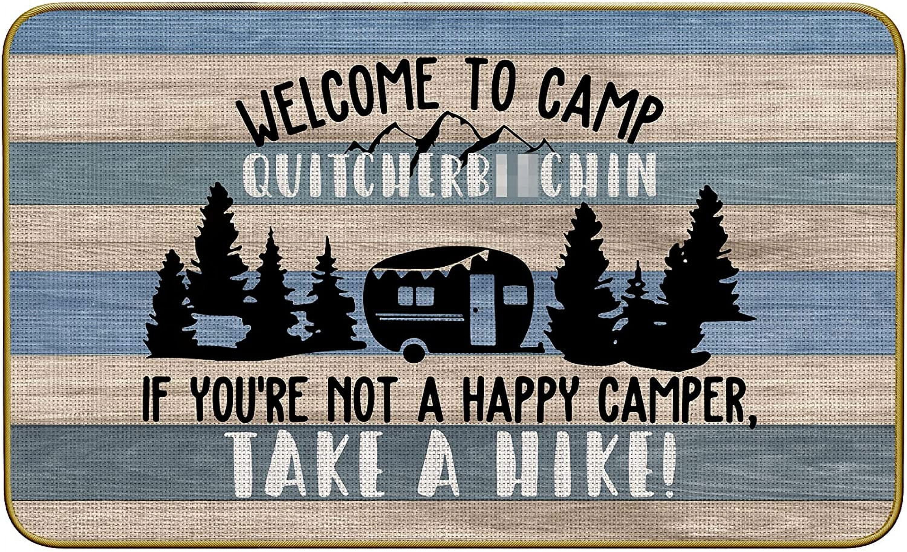 ABOAKRL Welcome to Camp QuitcherbChin Camper Doormat Door Mat for Rv ...