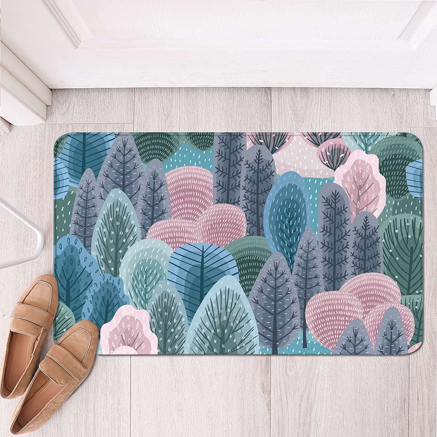 ABOAKRL Winter Forest Tree Funny Doormat Home Decor Mats Indoor Doormat ...
