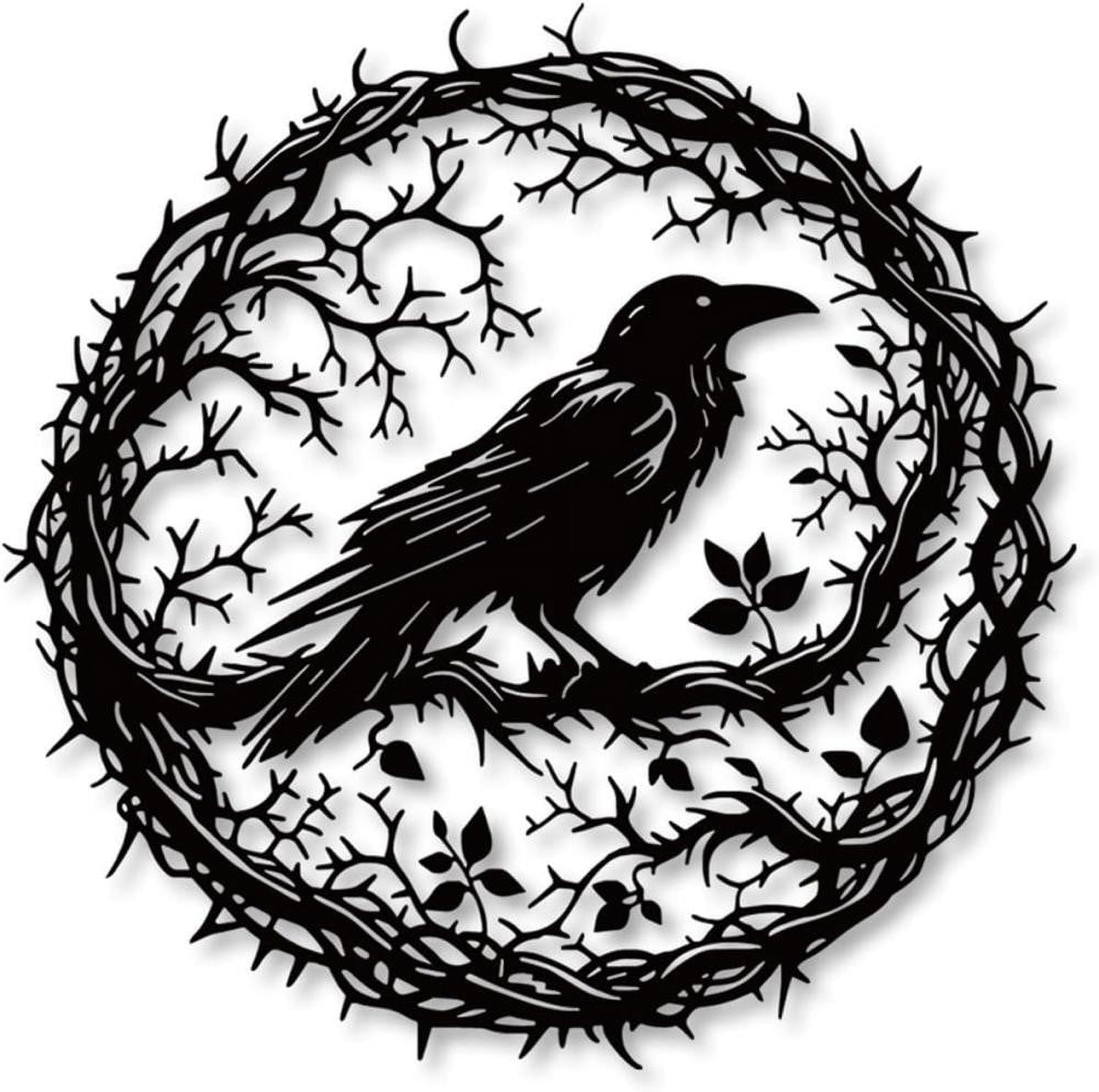 ABODELINE 11.81'' Black Crow Metal Wall Art Metal Raven Wall Art Crow ...