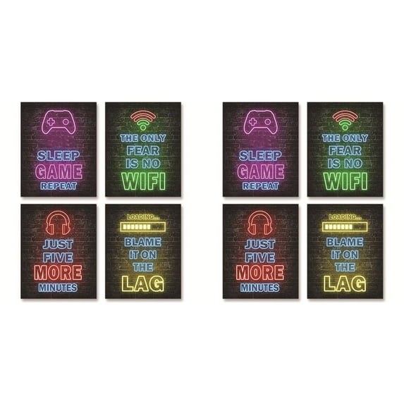 ABODELINE 2 Sets Video Gamer Room Decor for Boys Framed Gaming Wall Art ...