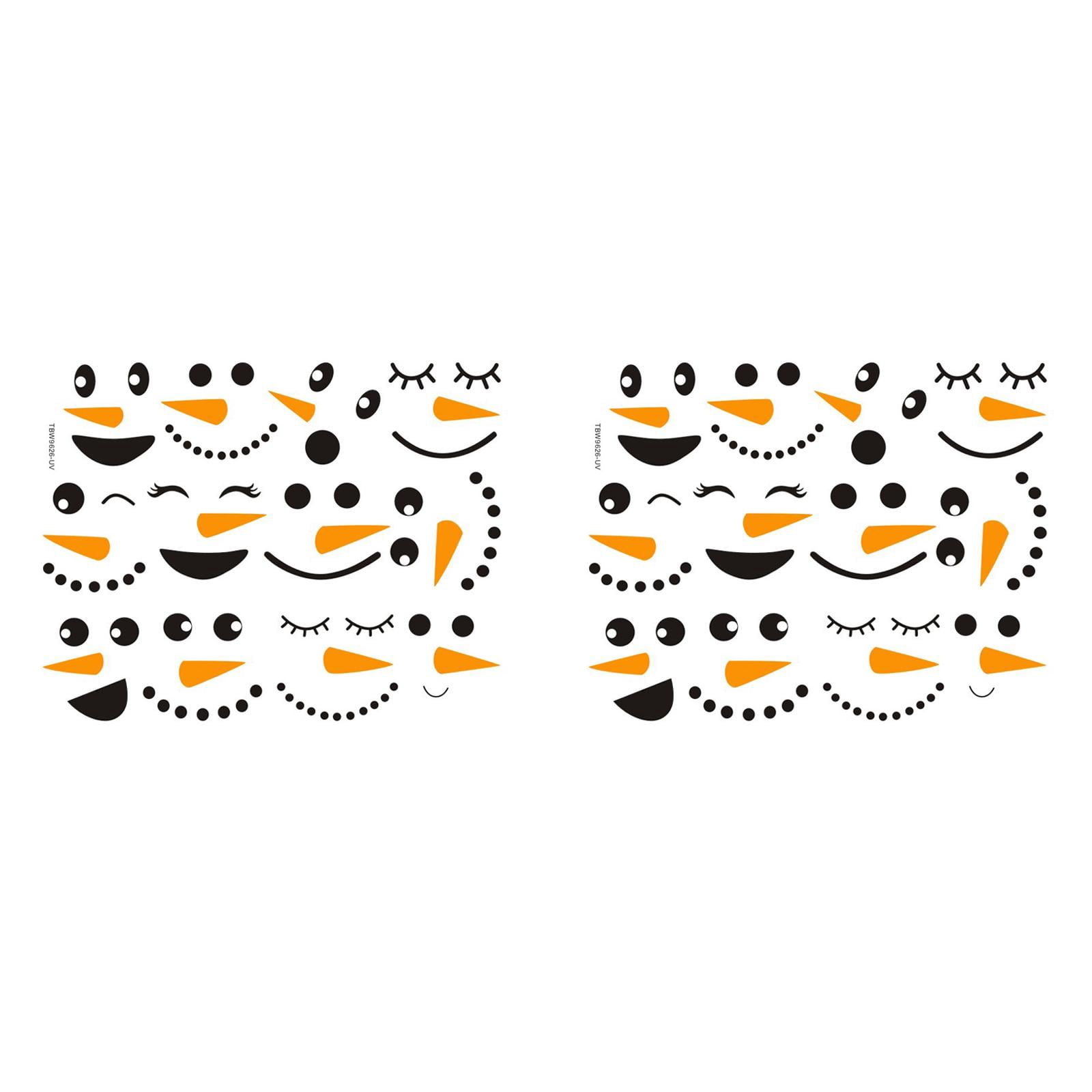 ABODELINE 2Sets Small Snowman Face Stickers for Crafts Cute Christmas ...