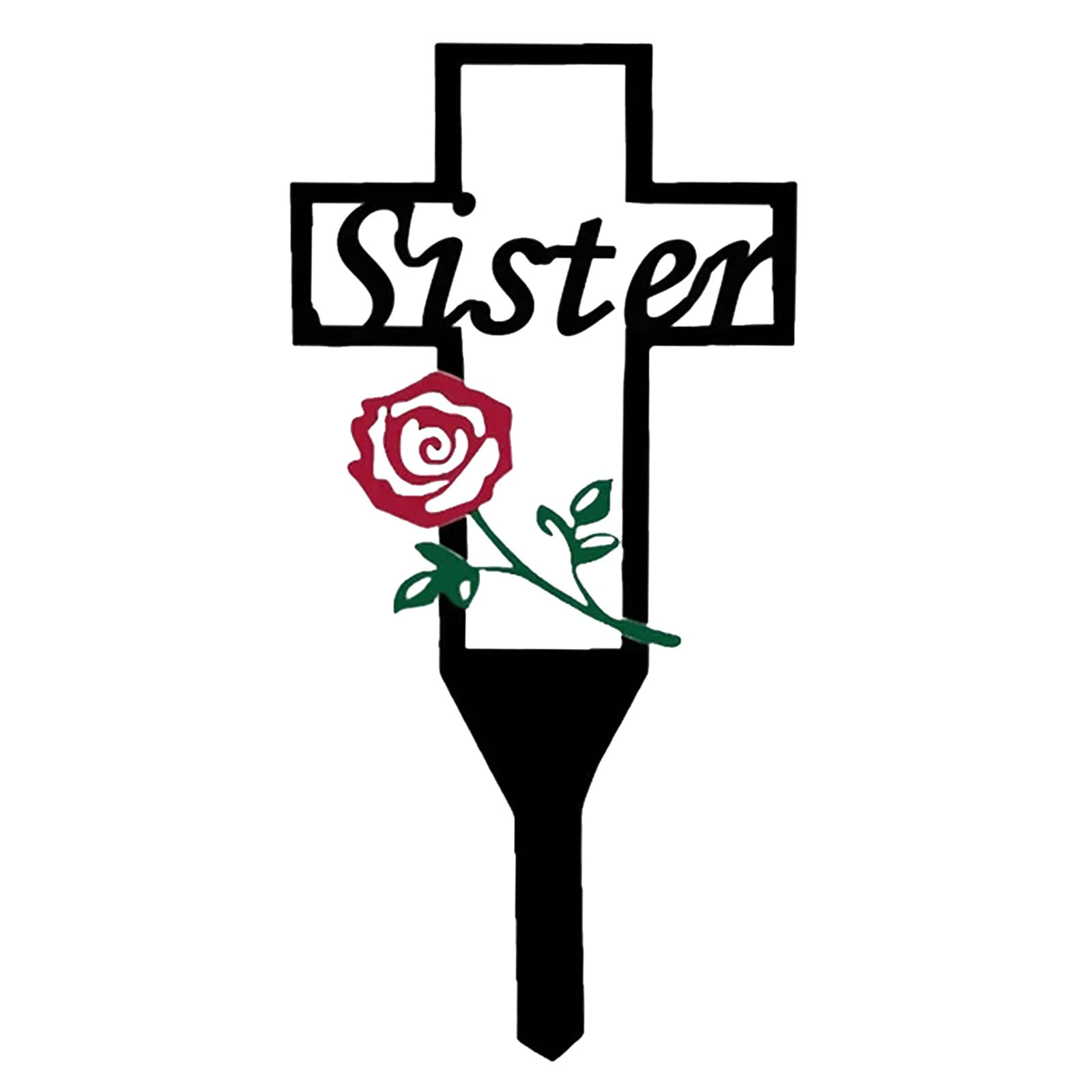 ABODELINE Cemetery Memorial Cross Stake, Metal Cross Pile Garden Yard ...