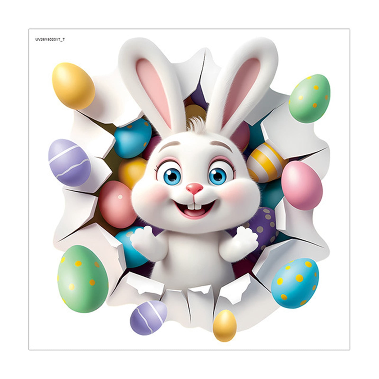 ABODELINE Easter Bunny Decal - 3D Effect Sticker, Realistic 3D Bunny ...