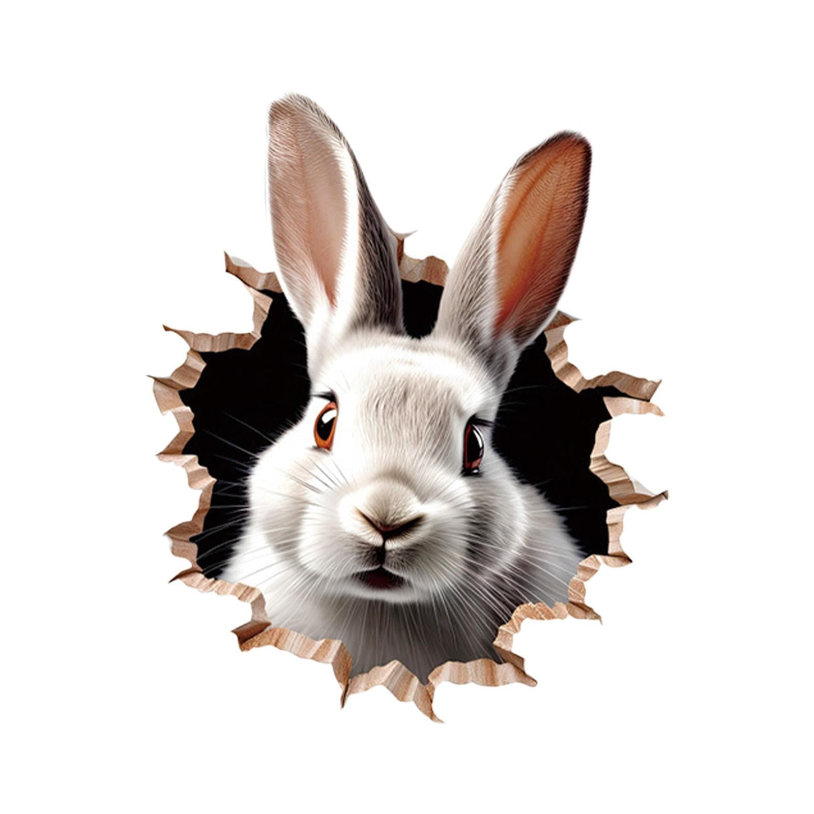 ABODELINE Easter Rabbit Wall Decals - Easter Decor - Lifelike Bunny ...