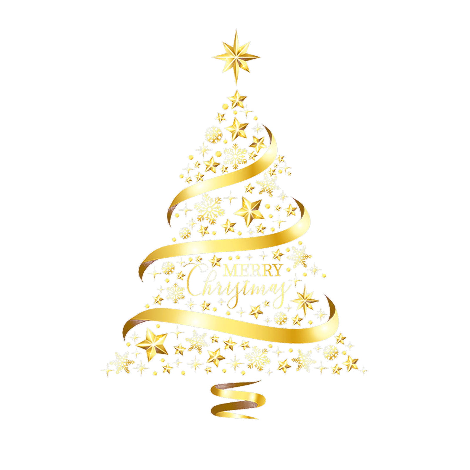 ABODELINE Large Gold Christmas Tree Window Decals - Commercial Grade ...