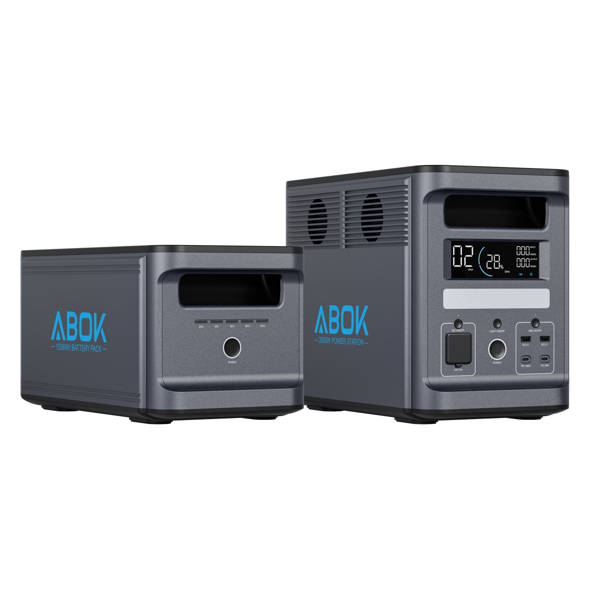 ABOK Ark2000 Portable Power Station | Expandable to 3072Wh, 2000W ...