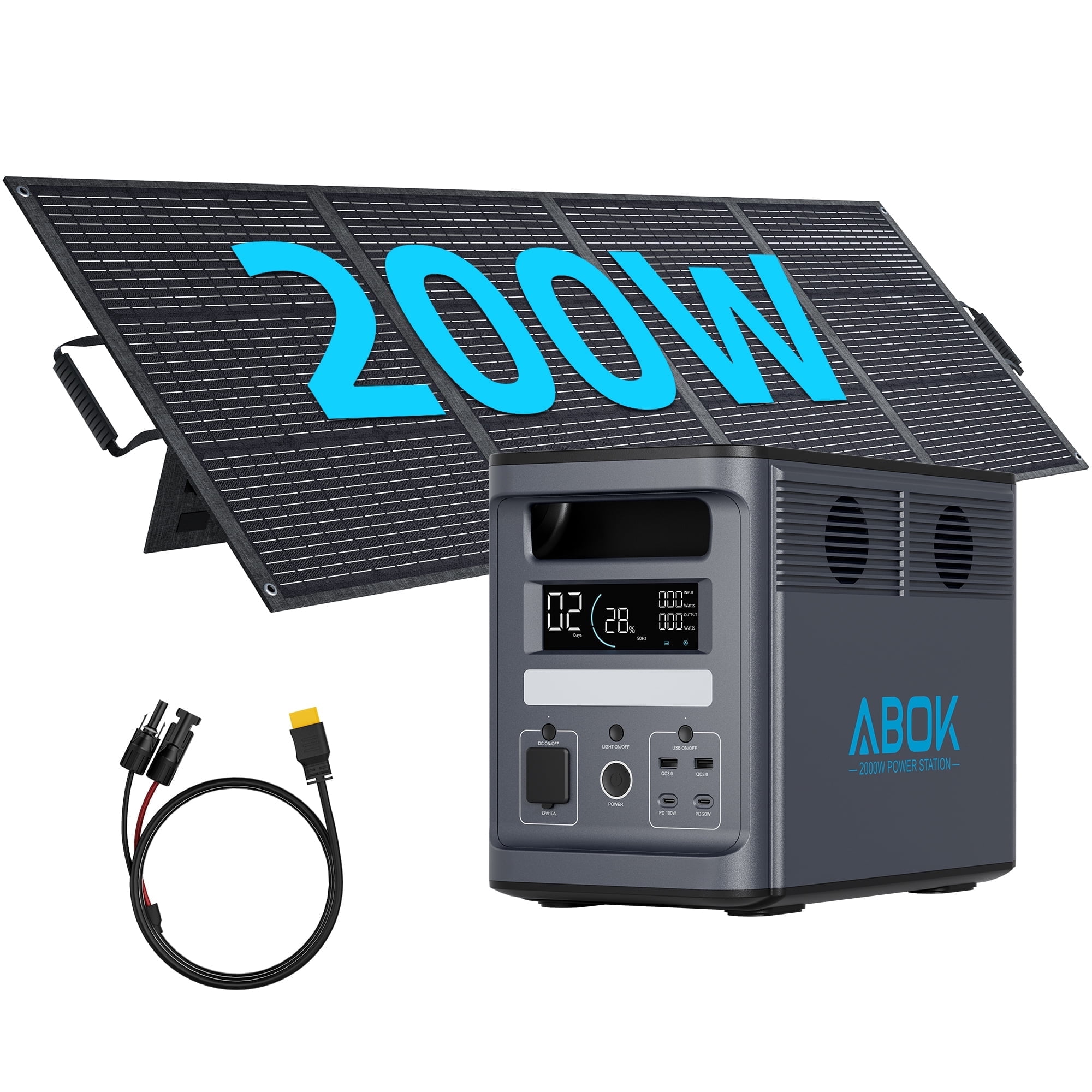 ABOK Ark2000 Solar Ready Power Station | Includes 200W Solar Panel ...