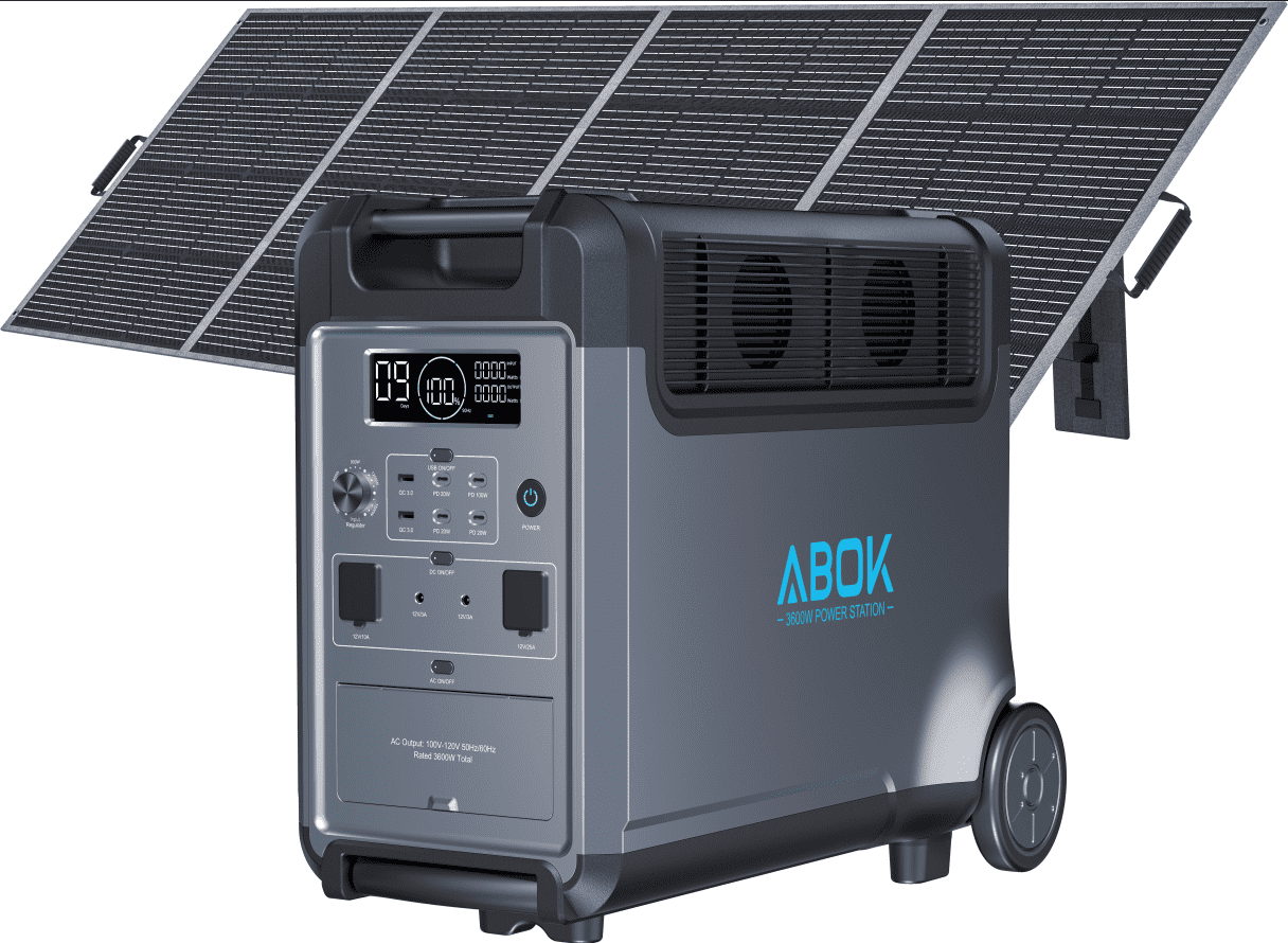 ABOK Ark3600 3600W 3840Wh Solar Generator + 400W Solar Panel – for Home ...