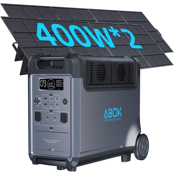 ABOK 3600W Portable Power Station, 3840Wh LiFePO4 Solar Generator with ...