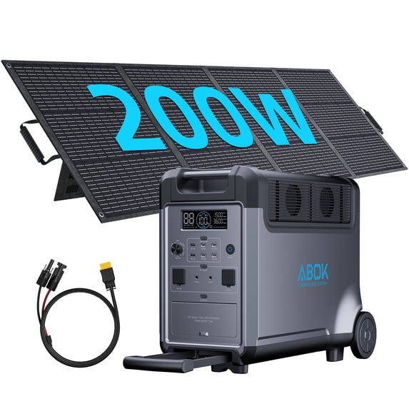 ABOK Ark3600 All-in-One Solar Generator Kit | 200W Panel for Fast ...