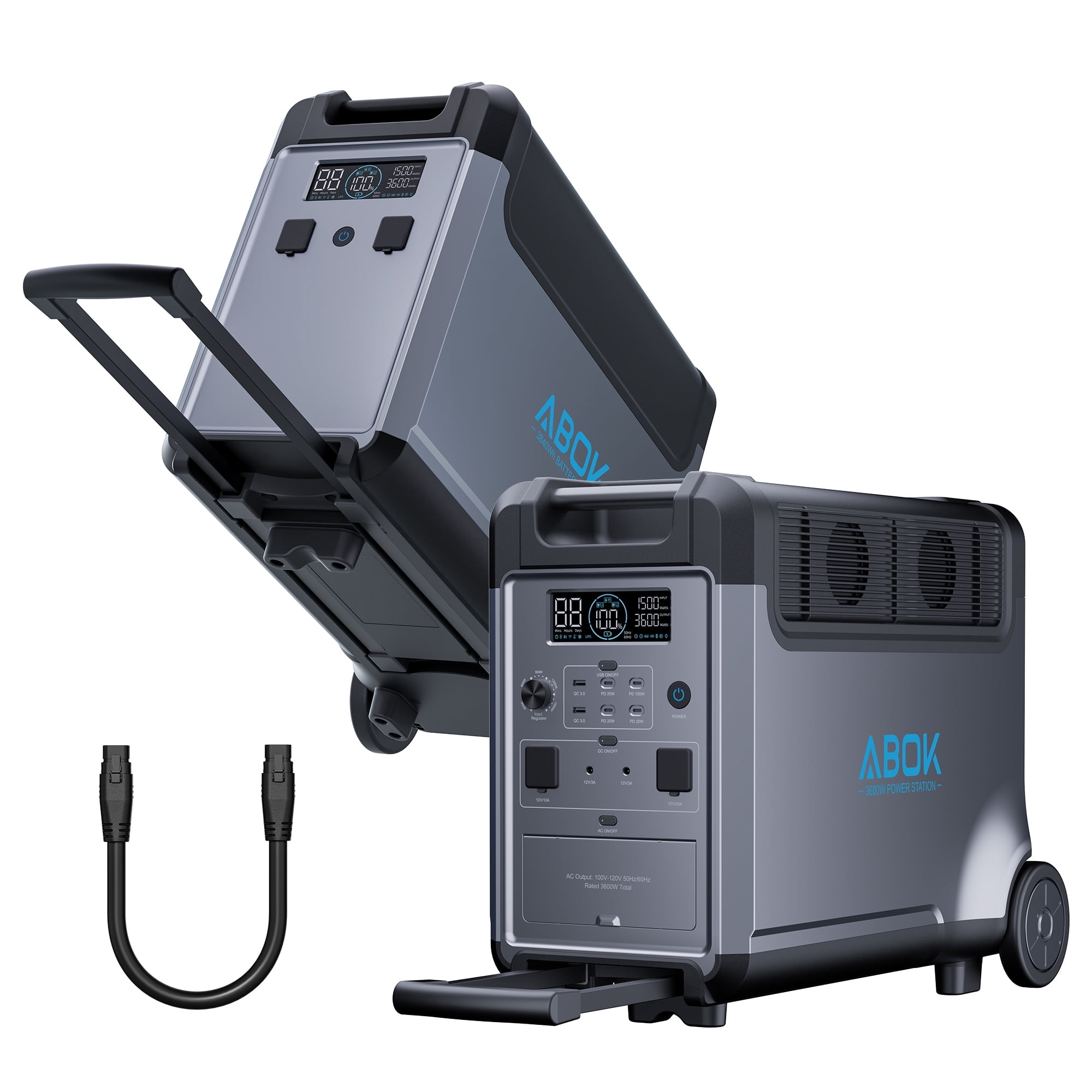 ABOK Ark3600 Expandable Solar Generator | Doubles to 7680Wh with Extra ...