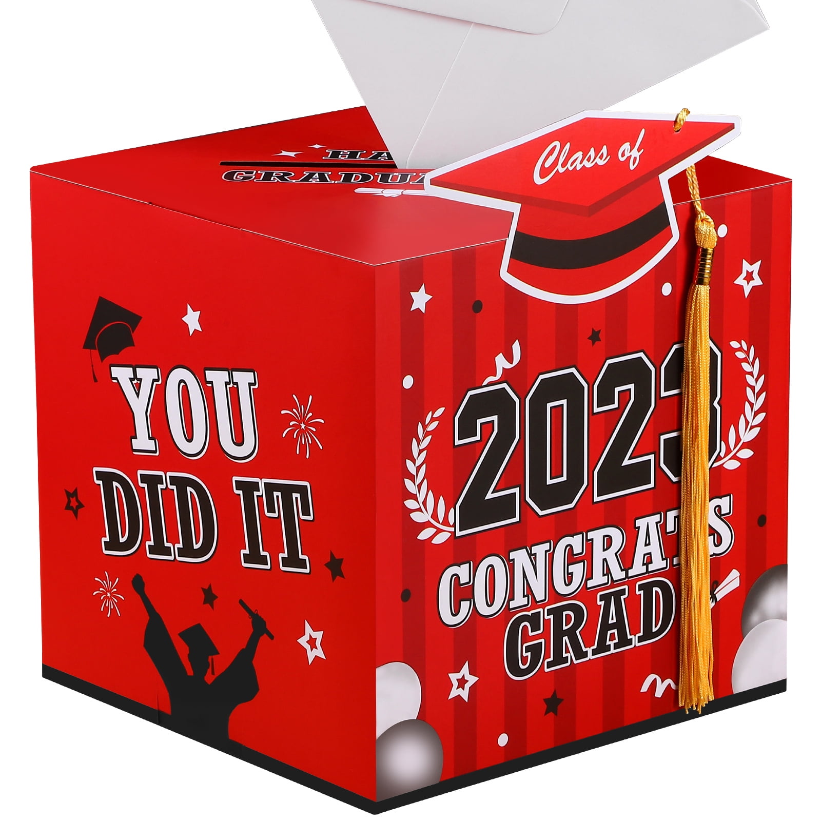 ABOOFAN Graduate Advice Box Graduation Card Box Wish Card Box Grad ...