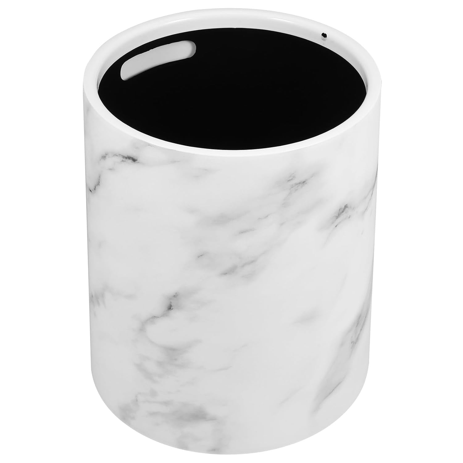 ABOOFAN Marble Design Small Trash Can, Plastic Round Trash Can Bathroom ...