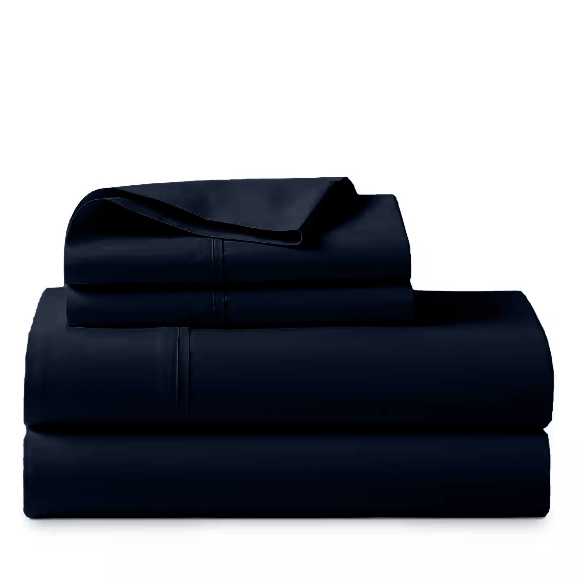 ABORN 100% Giza Egyptian Cotton 600 Thread Count 4 PC Bedsheet - Navy ...