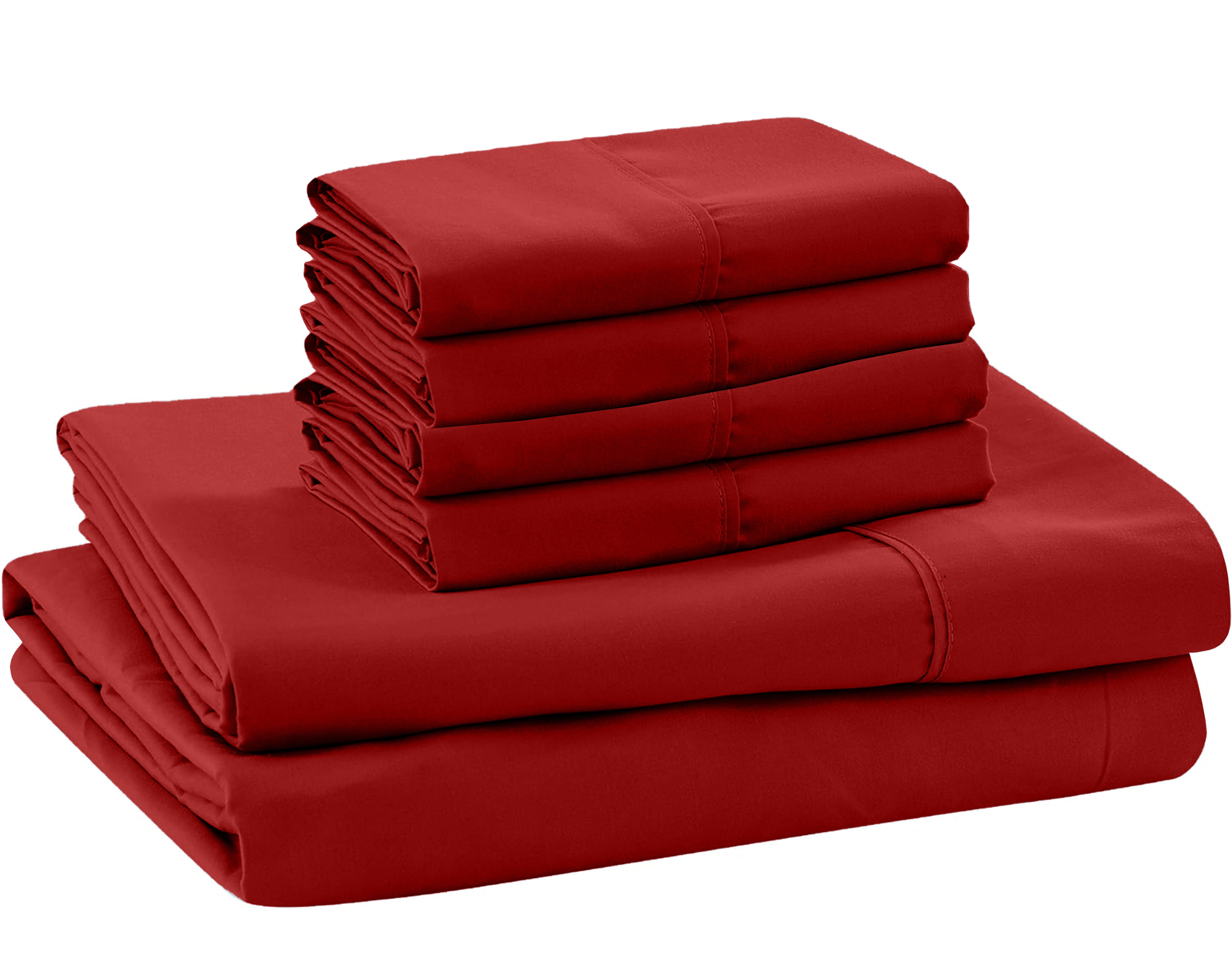 ABORN 600-TC 100% Egyptian Cotton Bedsheet |6-PC - Twin, Burgundy| 10 ...