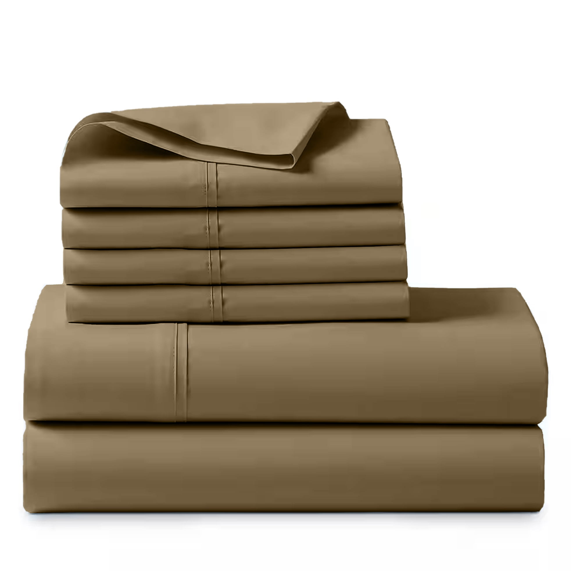 ABORN 800 TC Giza Egyptian Cotton 6 PC Adult Bedsheet Taupe Three ...