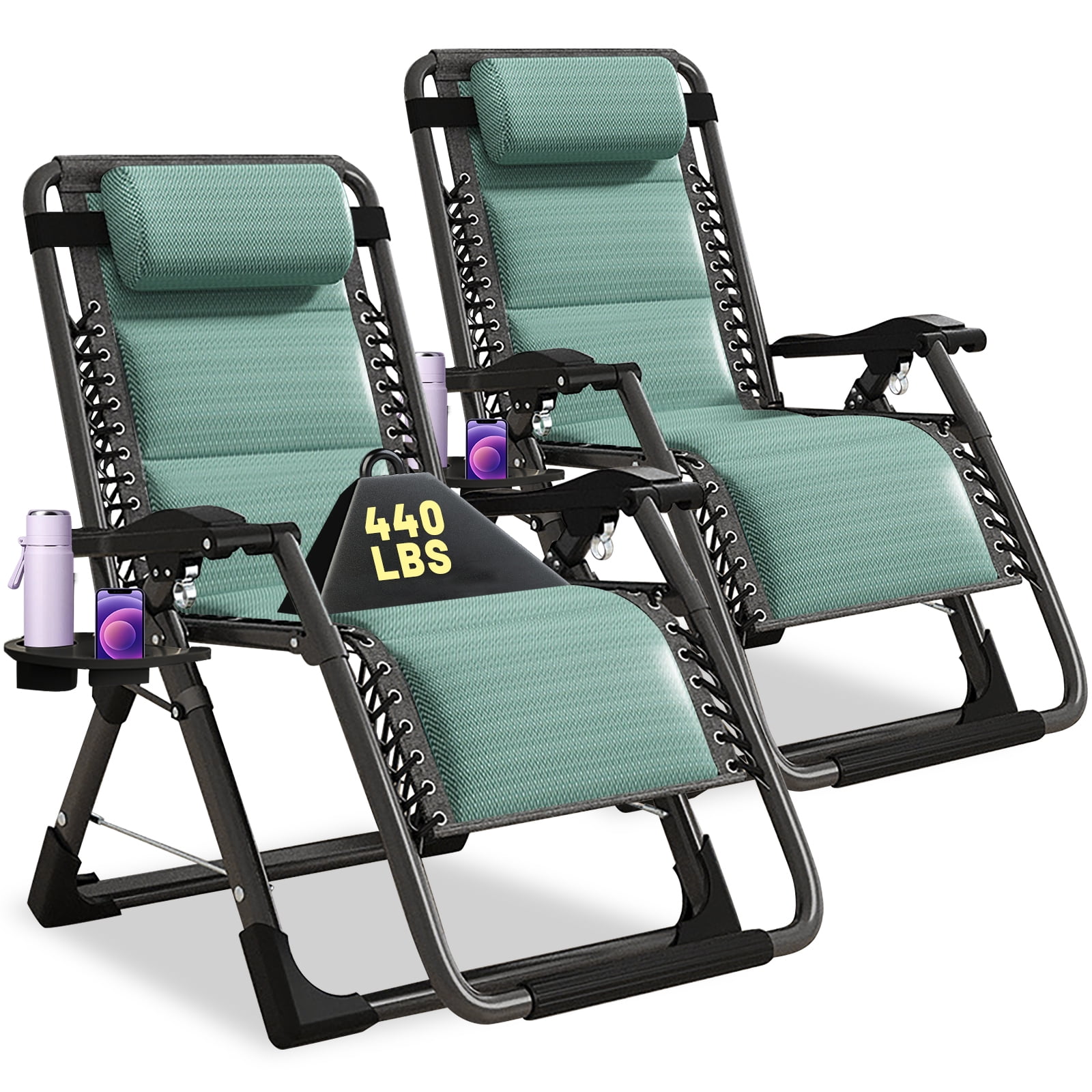 ABORON 2 Pack Ice Silk Zero Gravity Chair, Zero Gravity Lounge Chair ...