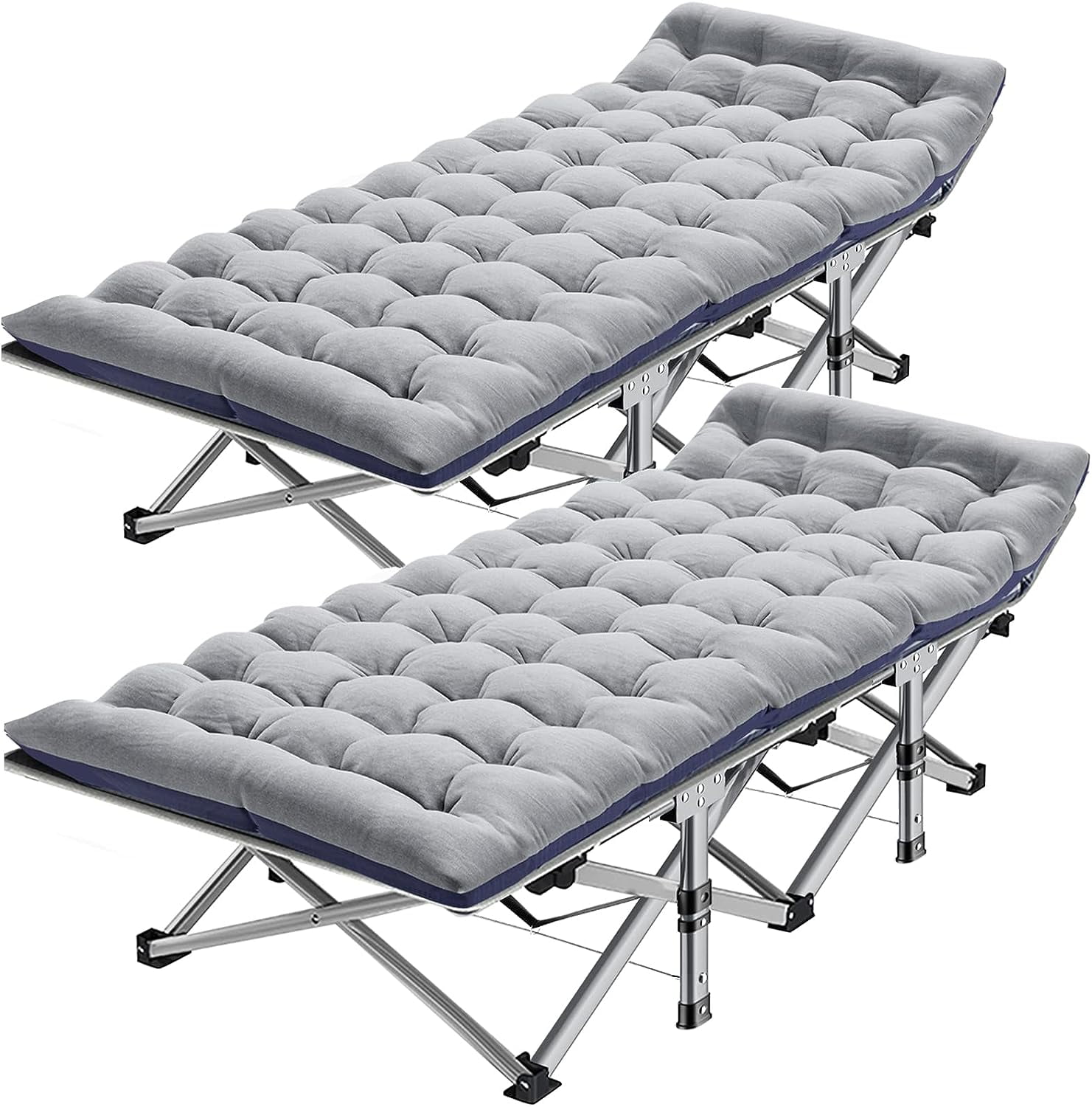 ABORON 2 Packs Folding Camping Cot, Folding Guest Bed for Adults ...