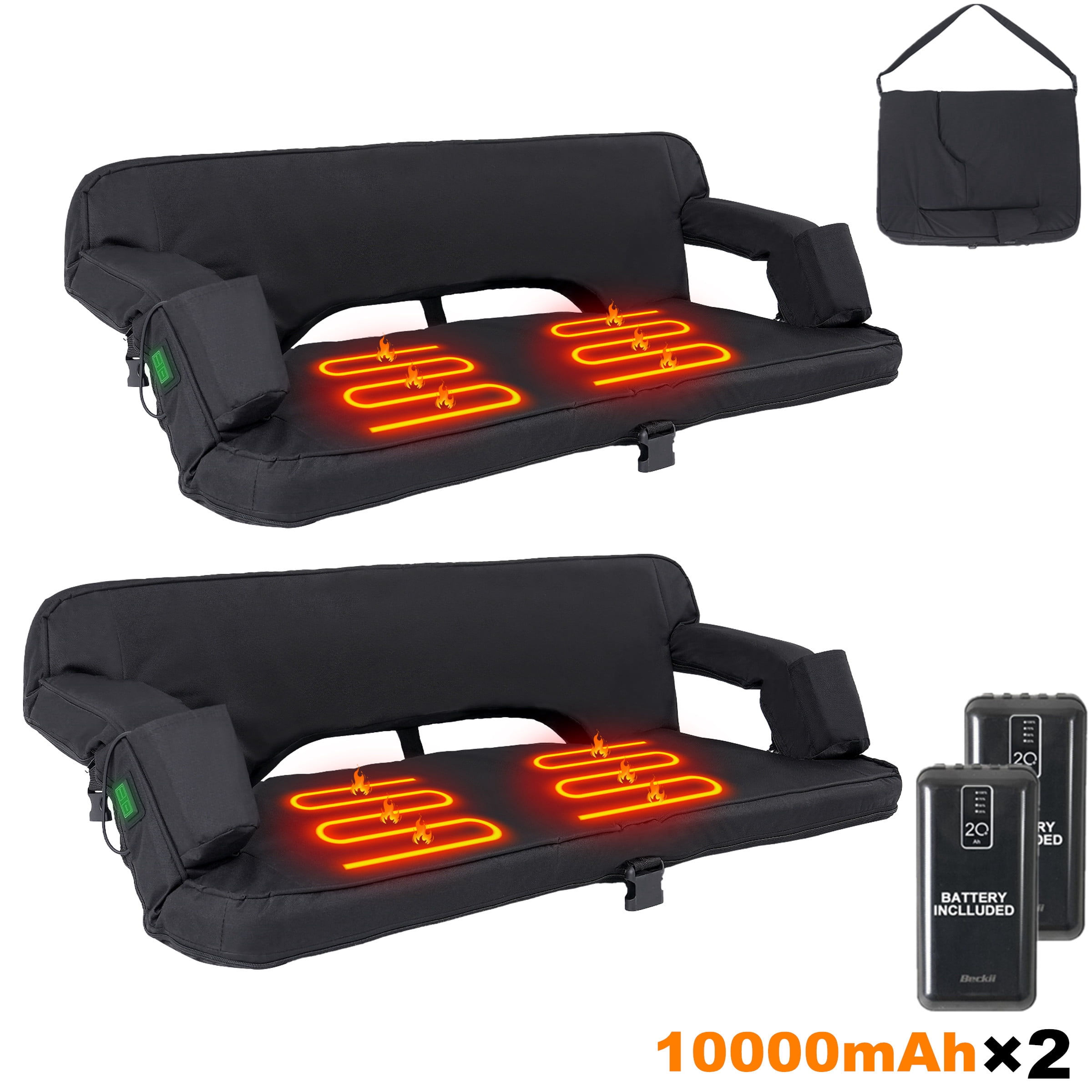 ABORON 2 Packs Heated Double Stadium Seats for Bleachers with Back ...