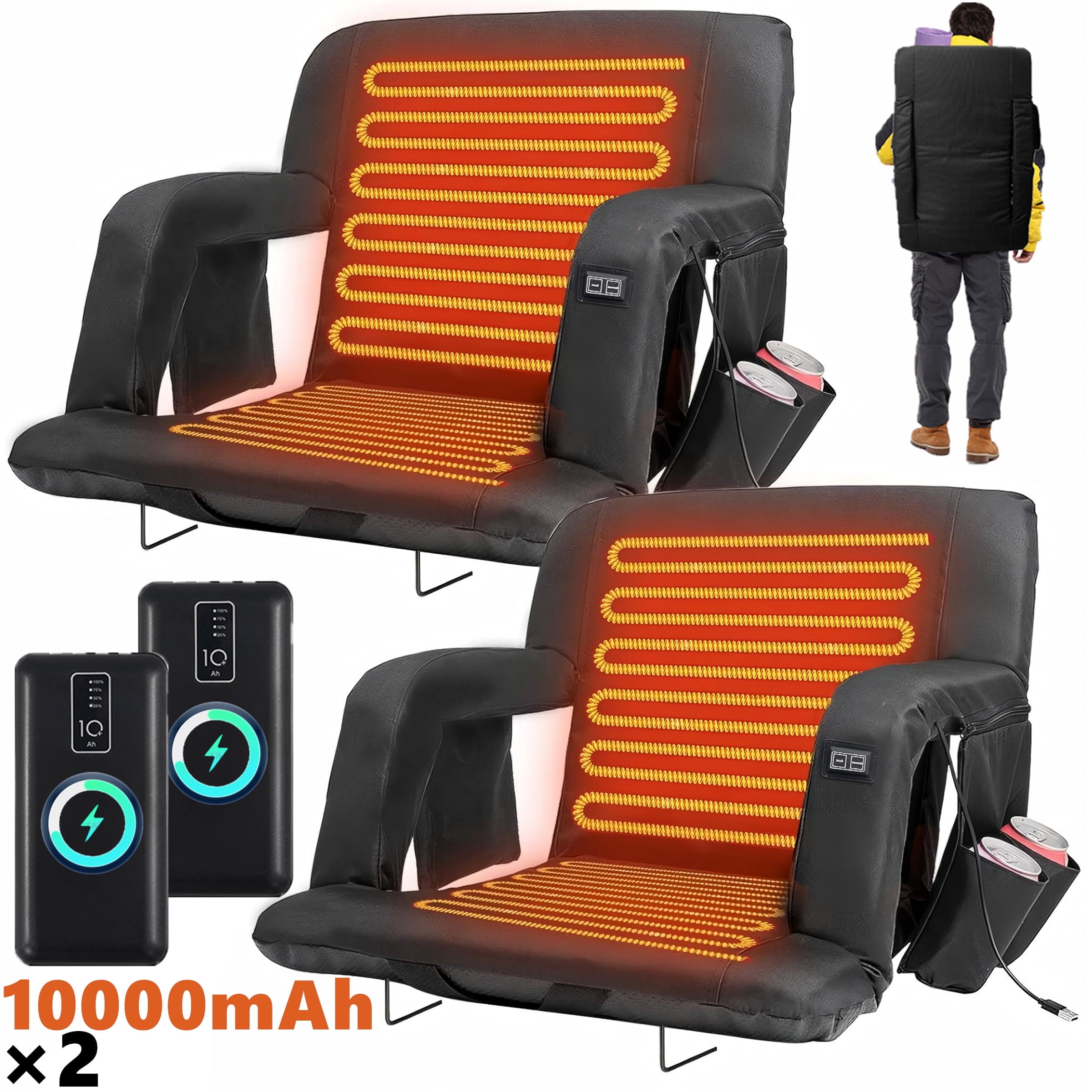 ABORON Wide Padded Comfortable Stadium Seats, Soft Foam, Back Support ...