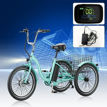 "Lilypelle 26"" 3 Wheel Electric Bike for Seniors, 350W 36V 14.5Ah 7 Speeds with Large Basket ...
