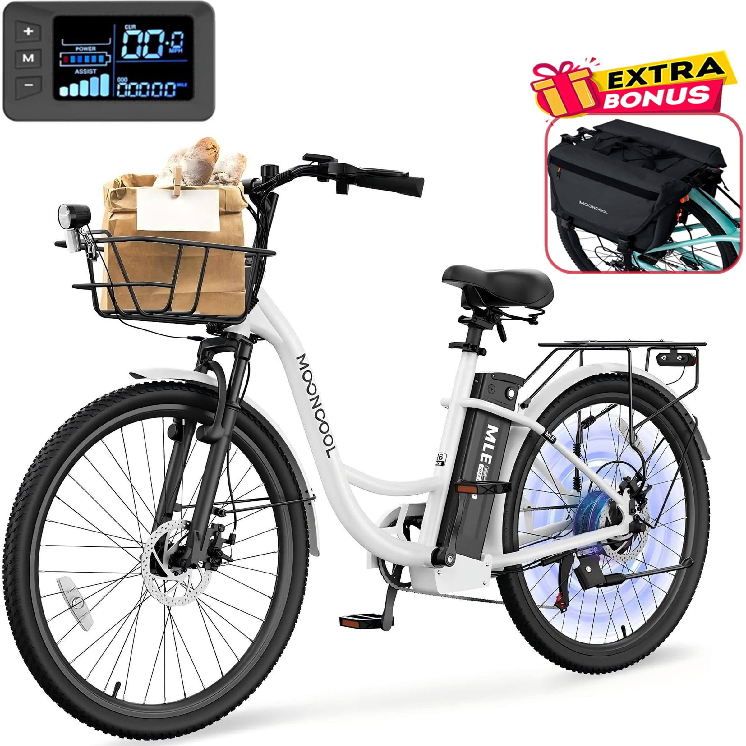 ABORON Adult Folding Three-Wheeler Tricycles, 20/24/26 inch, 7 Speed, with Basket, Suitable for ...