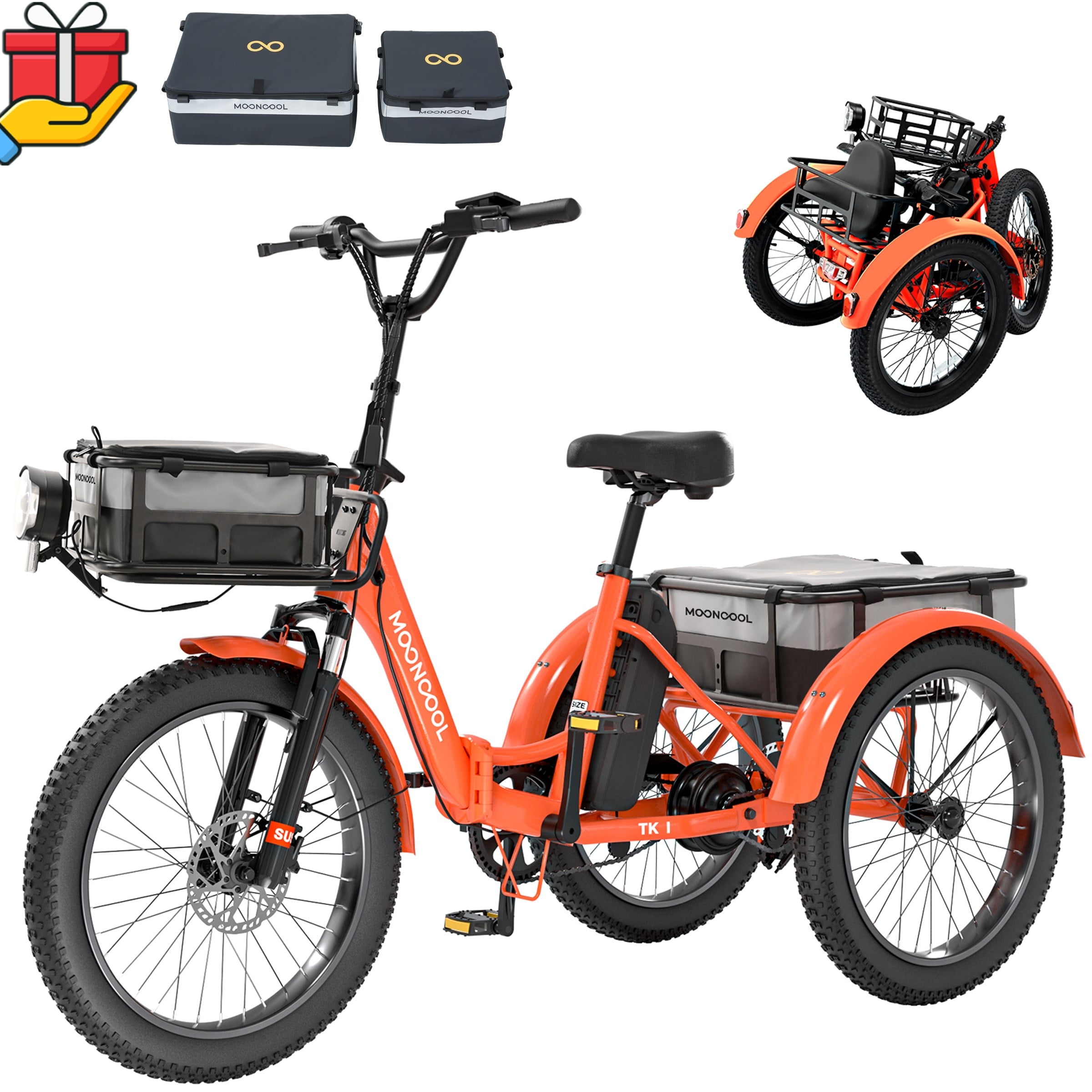 ABORON 3.0 Fat Tire Electric Trike for Senior Foldable E-Bike, 750W ...