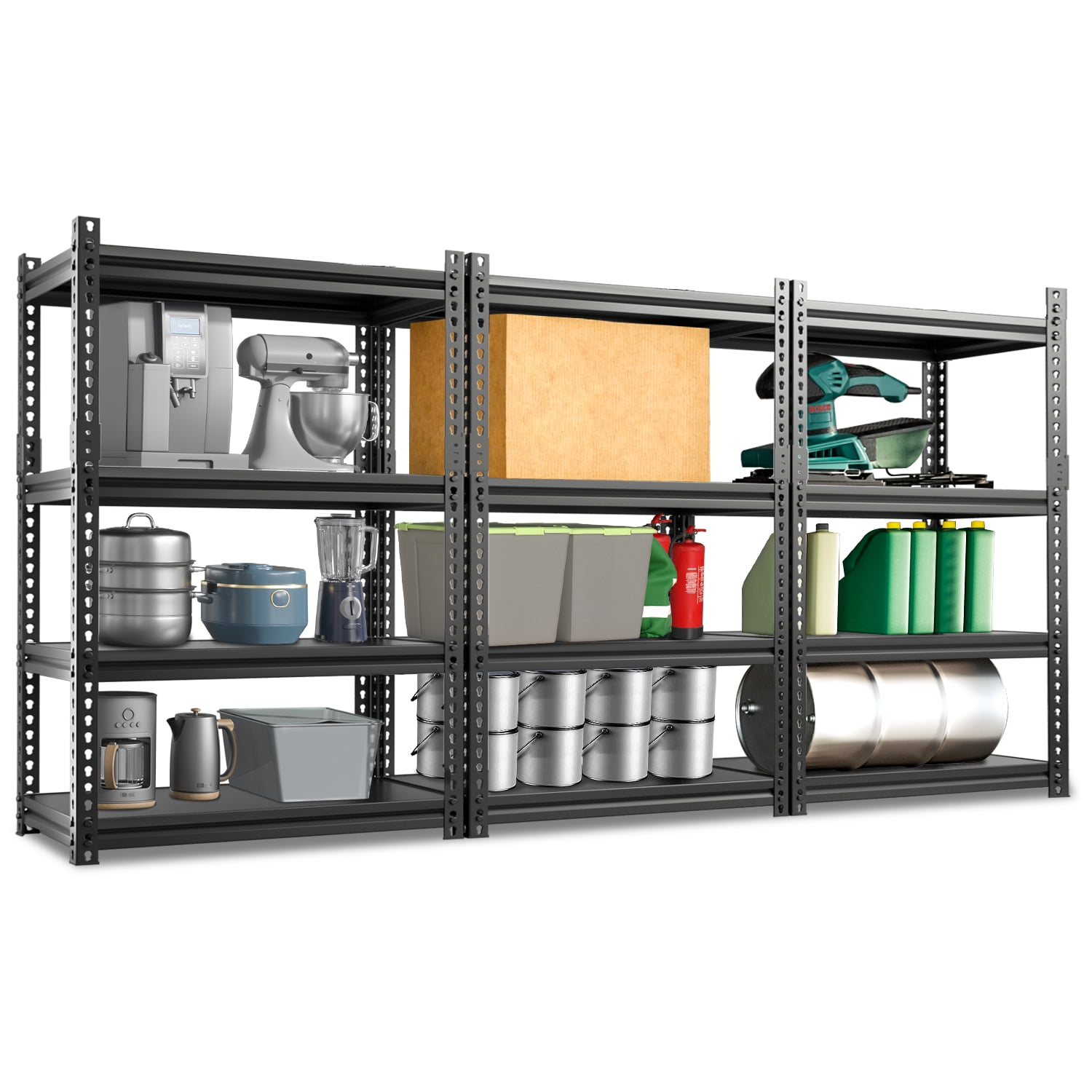ABORON 3 Packs Storage Shelves,4 Tier Adjustable Garage Storage ...