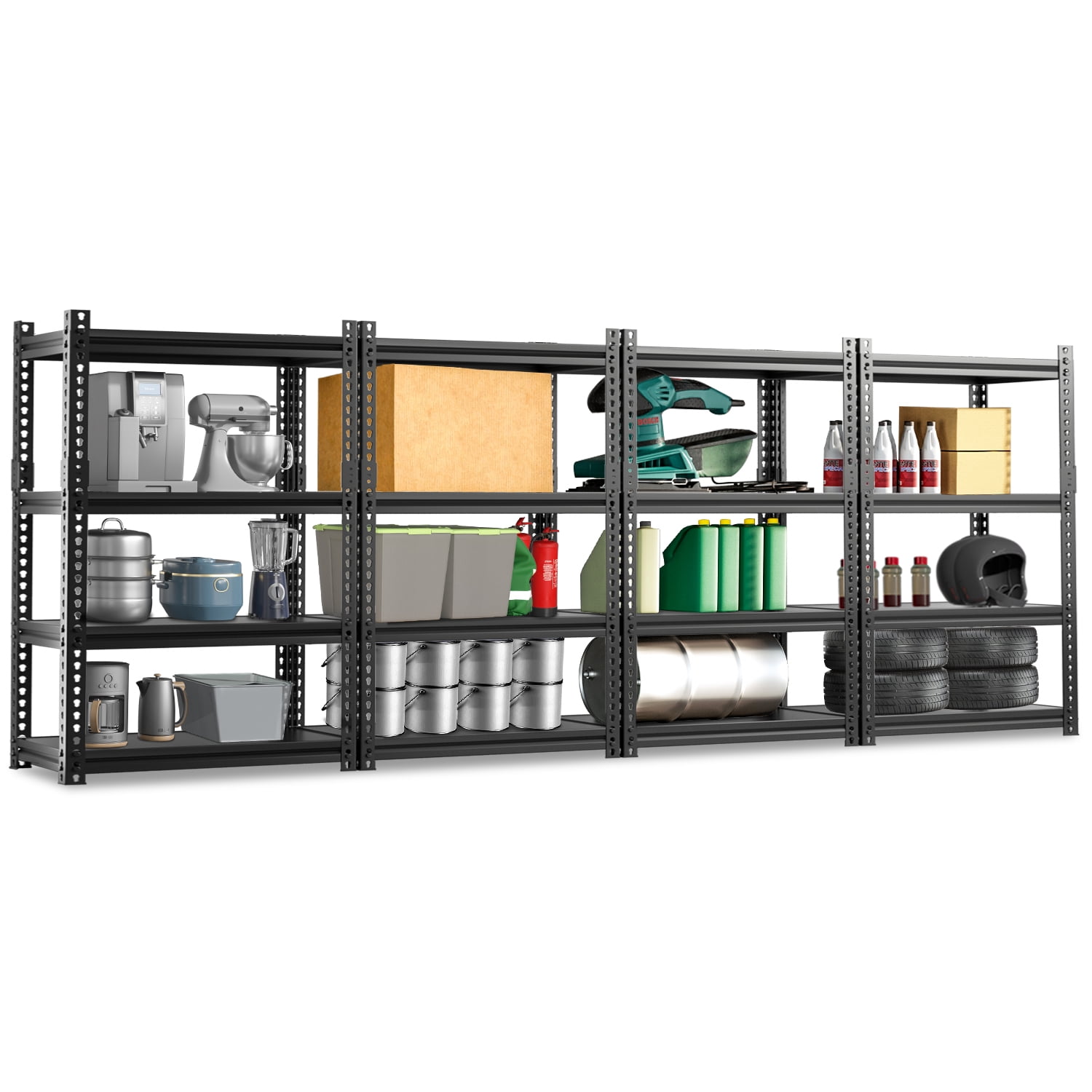 ABORON 4 Packs Storage Shelves,4 Tier Adjustable Garage Storage ...