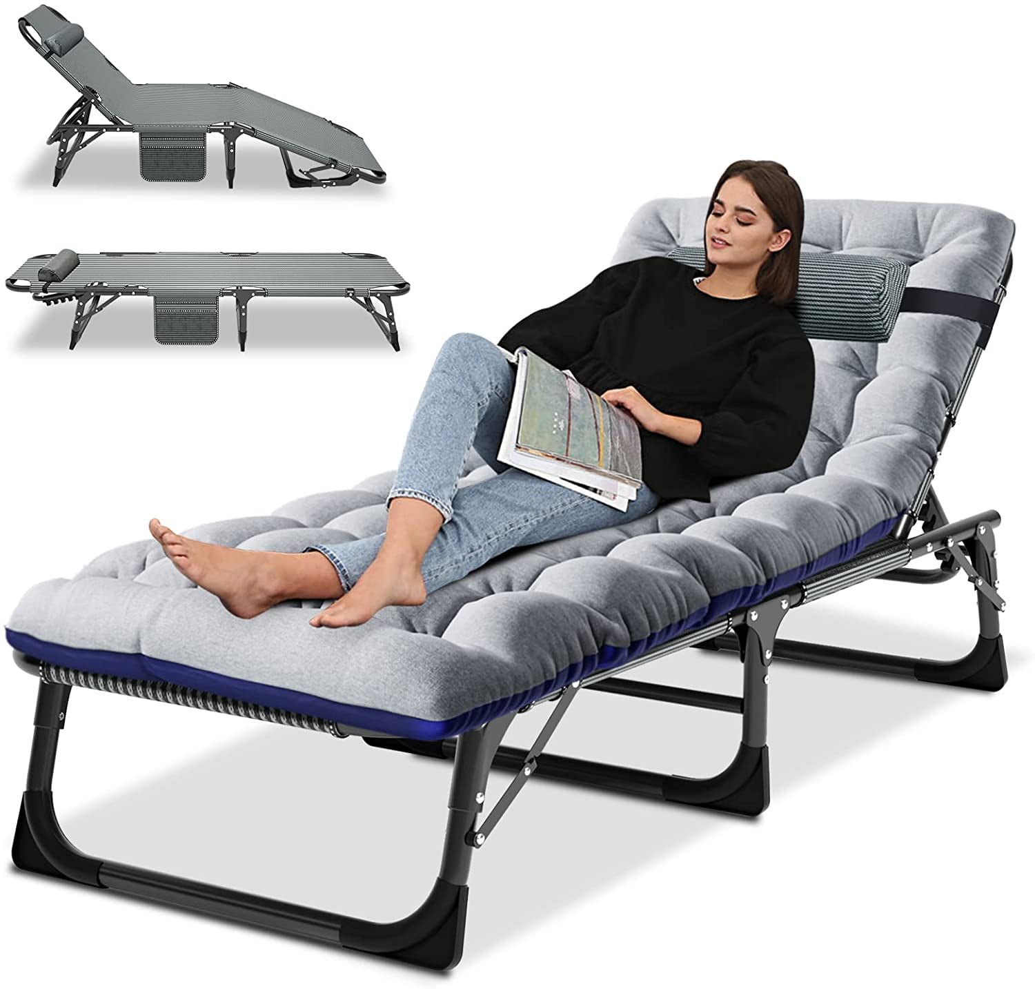 ABORON 4 Position Adjustable Sleeping Cots with Mattress & Pillow ...