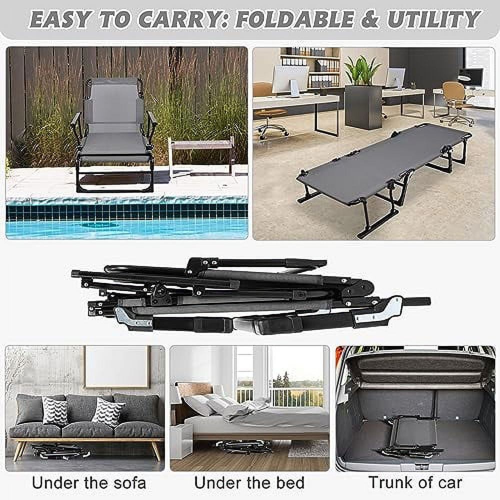 ABORON 5 Positions Camping Cots for Adults,Outdoor Folding Sleeping Cot ...