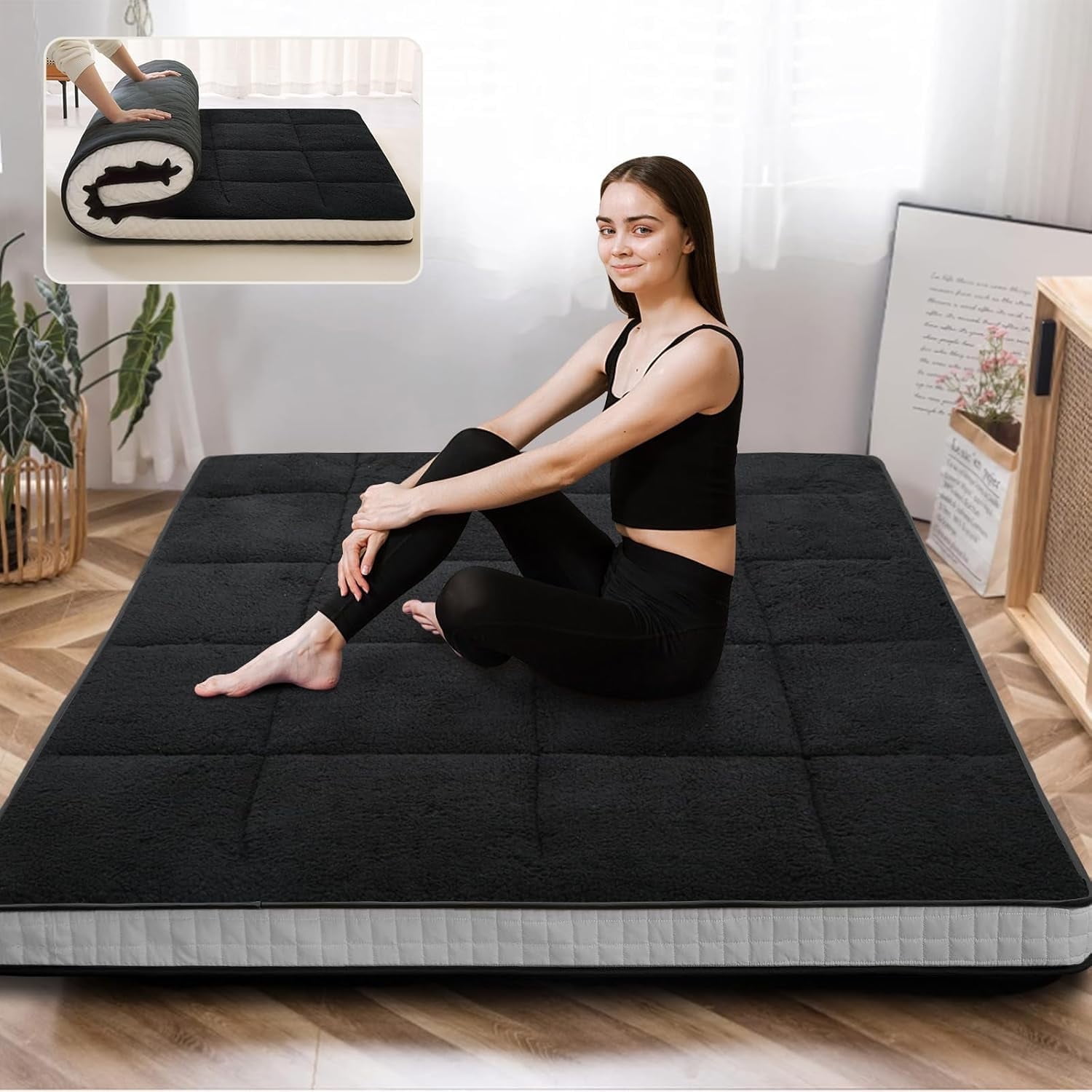 "ABORON 5"" Ultra Thick Futon Mattress Full Size, Upgraded Japanese ...
