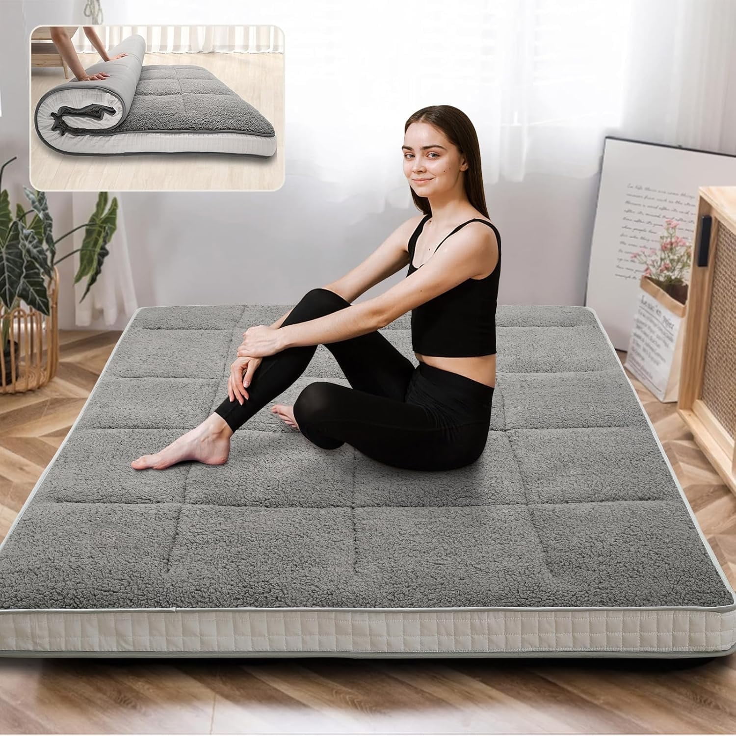 "ABORON Japanese Futon Mattress, Extra Thick 5"" Twin/Full/Queen Size ...