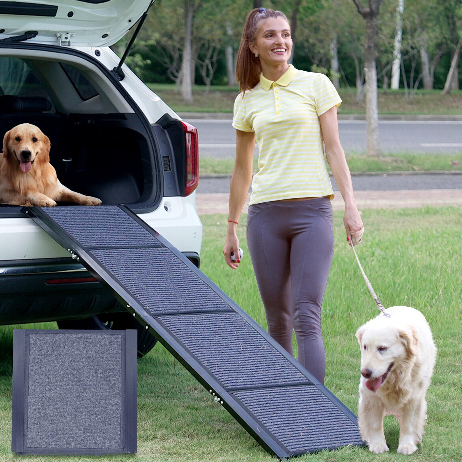 ABORON 71" Folding Dog Ramp Portable Pet Ramp for Car Truck SUV Non ...
