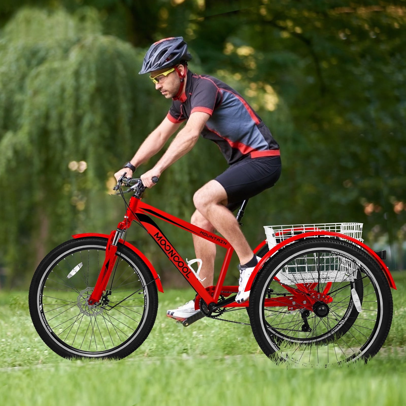 ABORON 7-Speed Adult Mountain Tricycle, 24/26/27.5 Inch, Large Shopping ...
