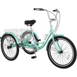 ABORON Adult Tricycle 24 inch, 1 Speed 3 Wheel Bike, Adult Tricycle ...