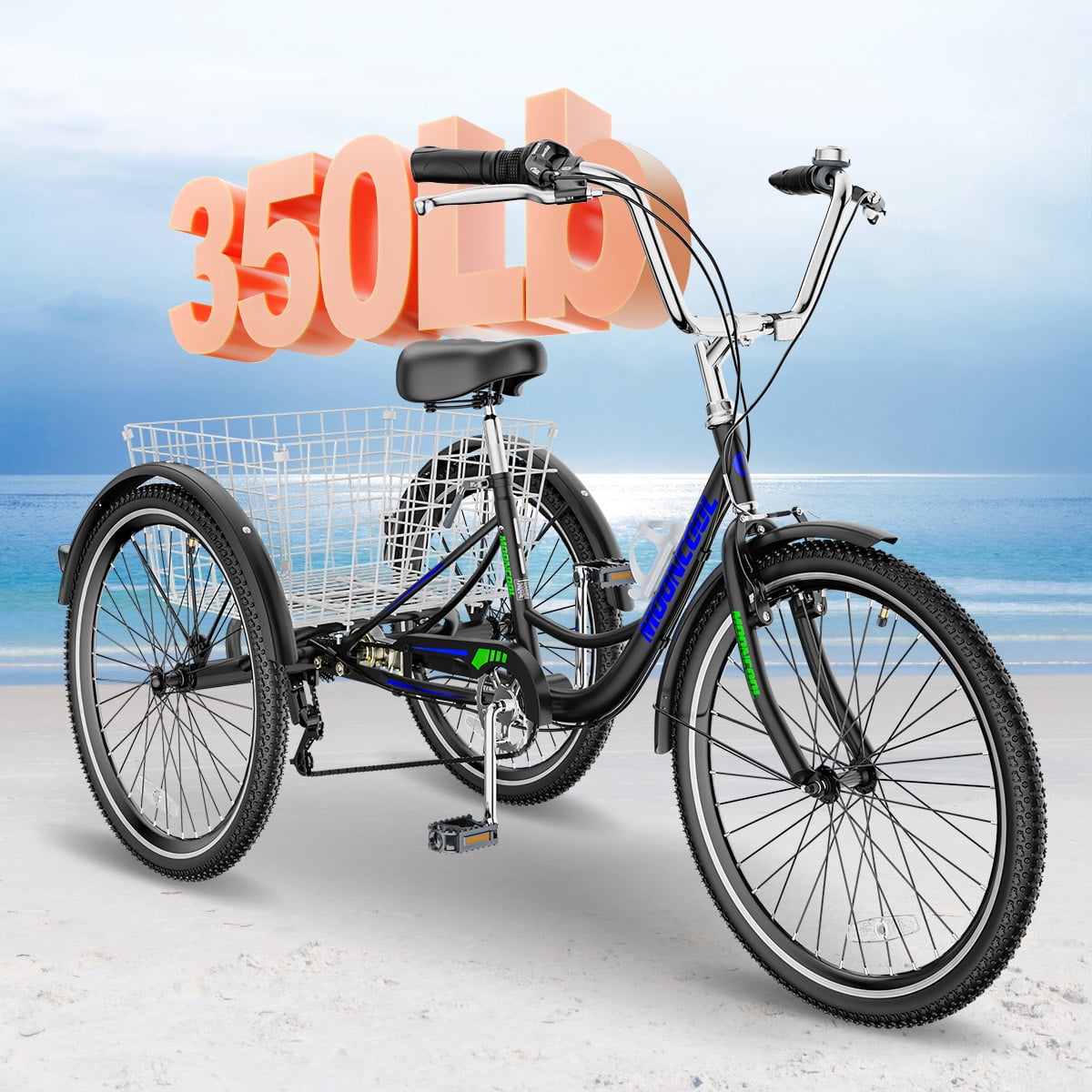 ABORON Adult Tricycles, 7 Speed Adult Trikes 24 inch 3 Wheel Bikes ...
