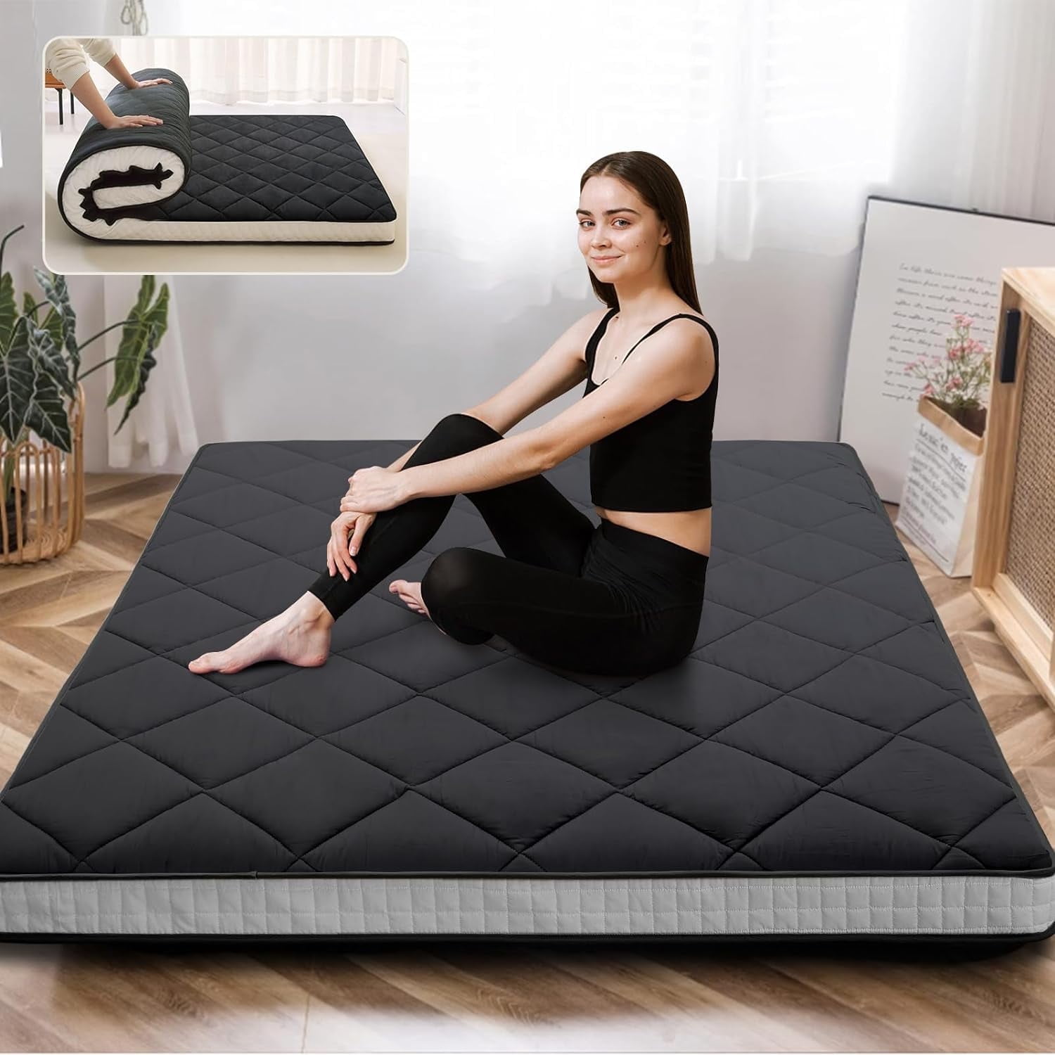 ABORON Futon Mattress Twin Size 4" Thick Japanese Floor Mattress ...
