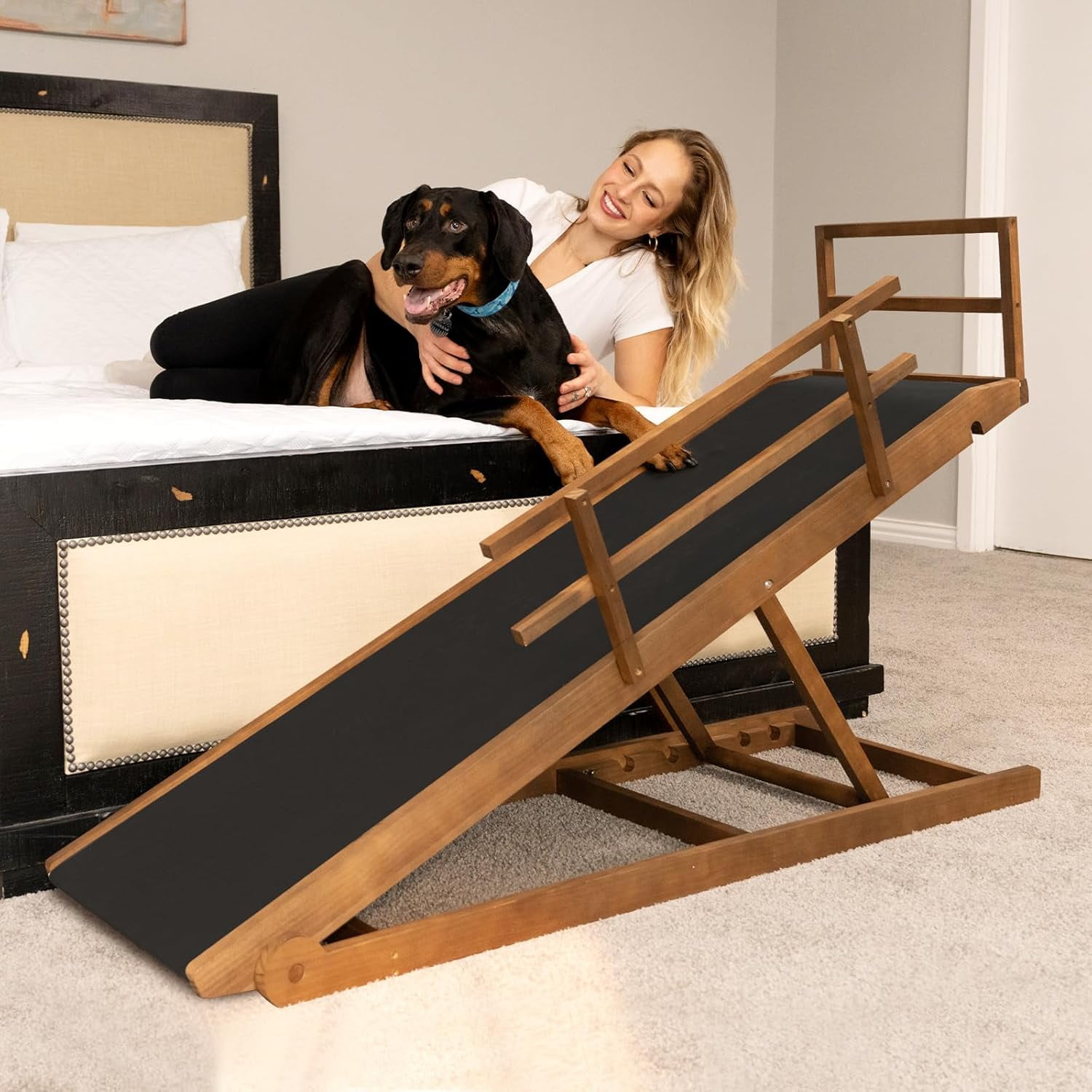 ABORON Dog Ramp,Adjustable Folding Pet Ramp for Bed,Couch,SUV - High ...