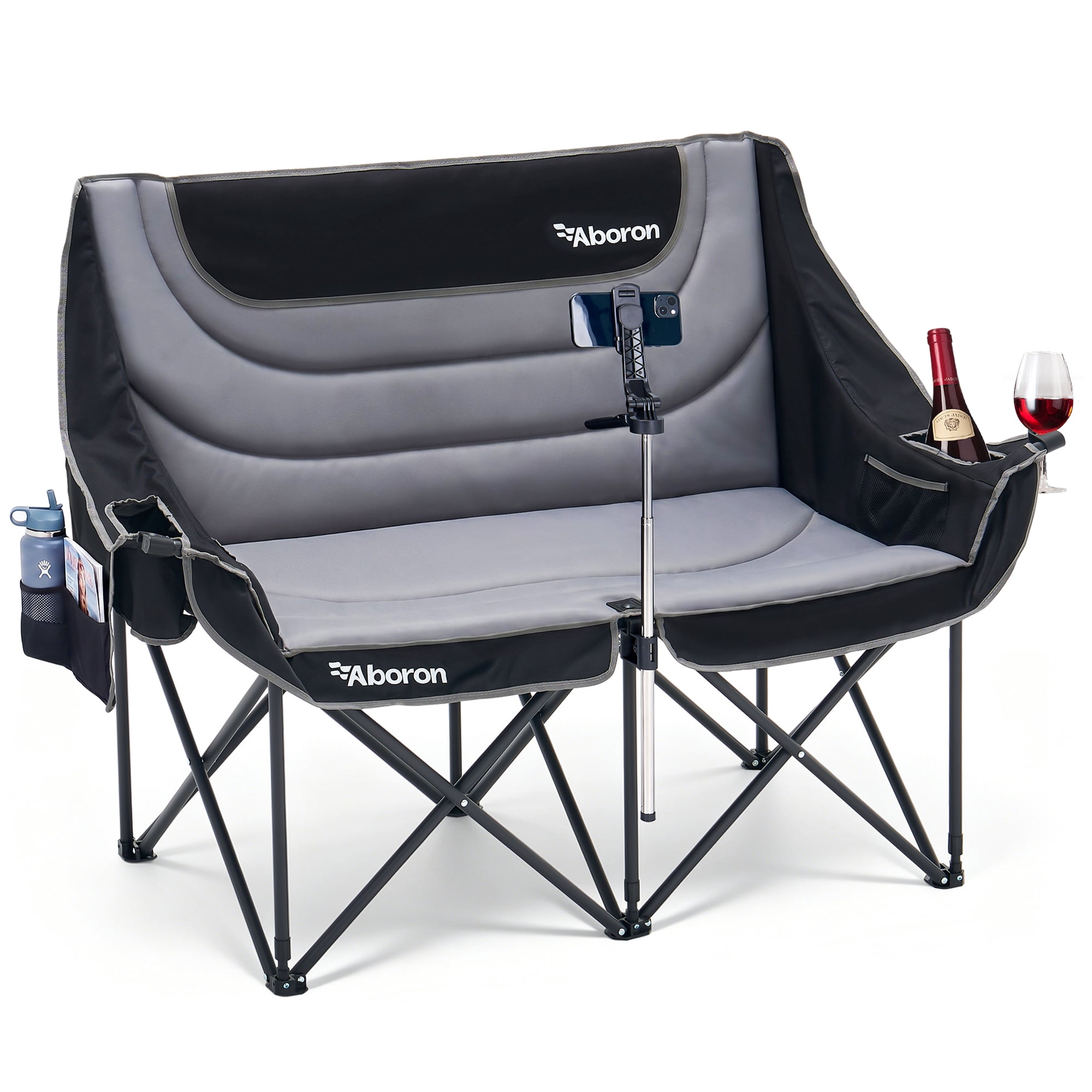 ABORON Double Camping Chair for 2 Person, 1200 Lbs Heavy Duty Oversized ...