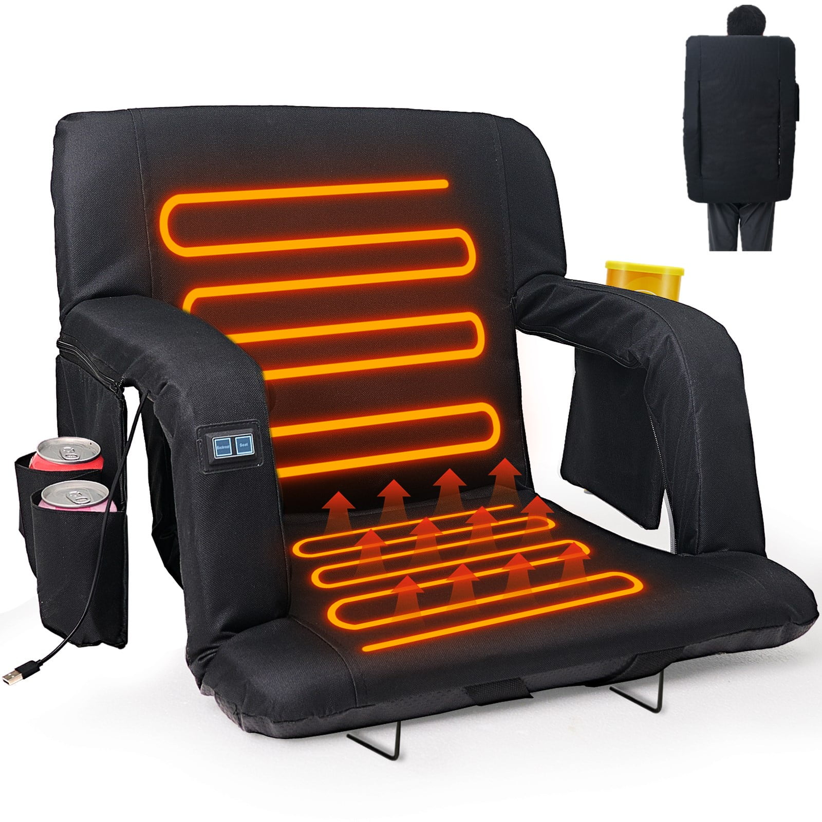 ABORON Dual-Heated Stadium Seats for Bleachers with Back Support Wide ...
