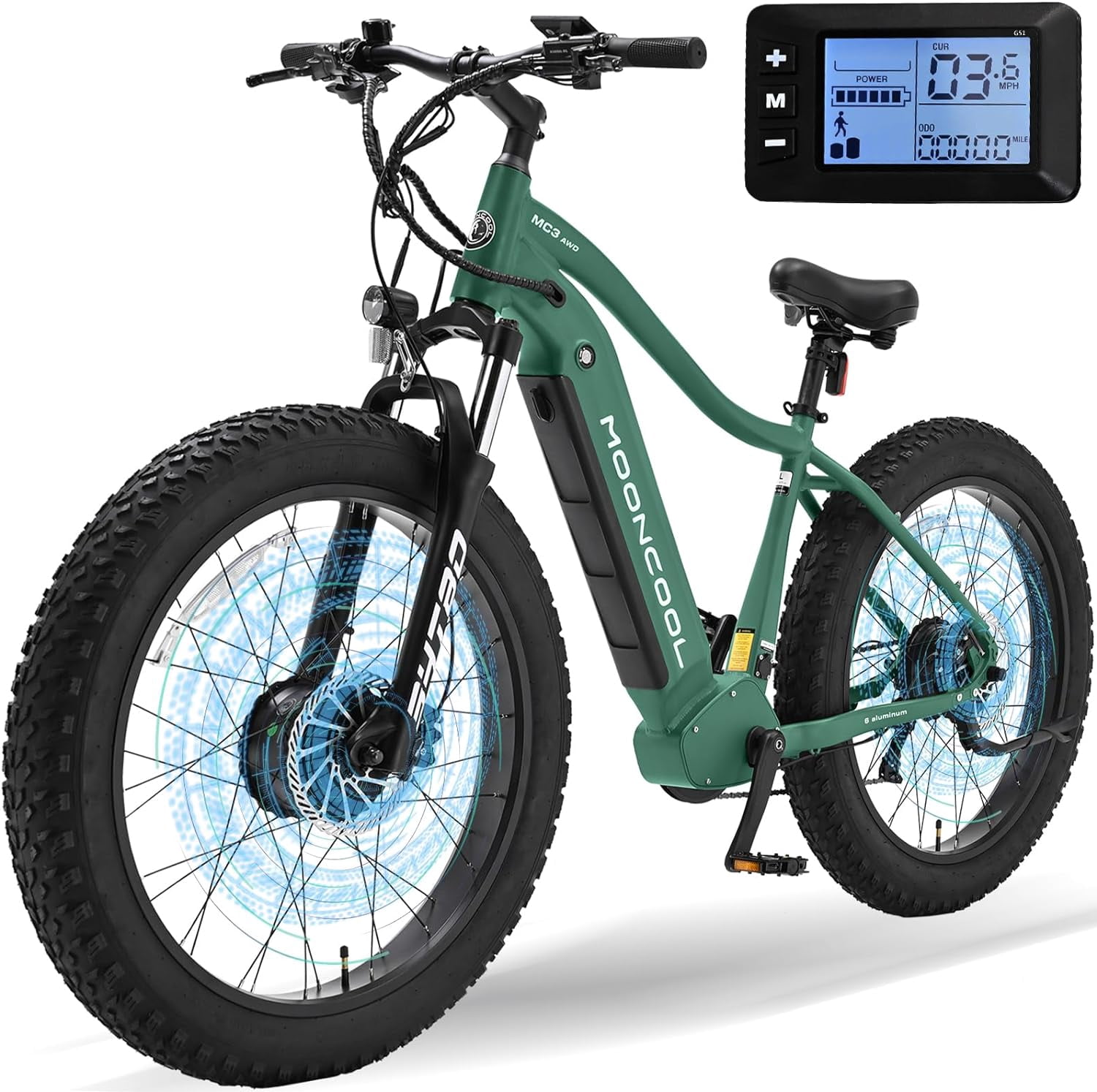 ABORON Electric Bike for Adult, 48V 1000W Dual Motors AWD, 26" x 4" Fat ...